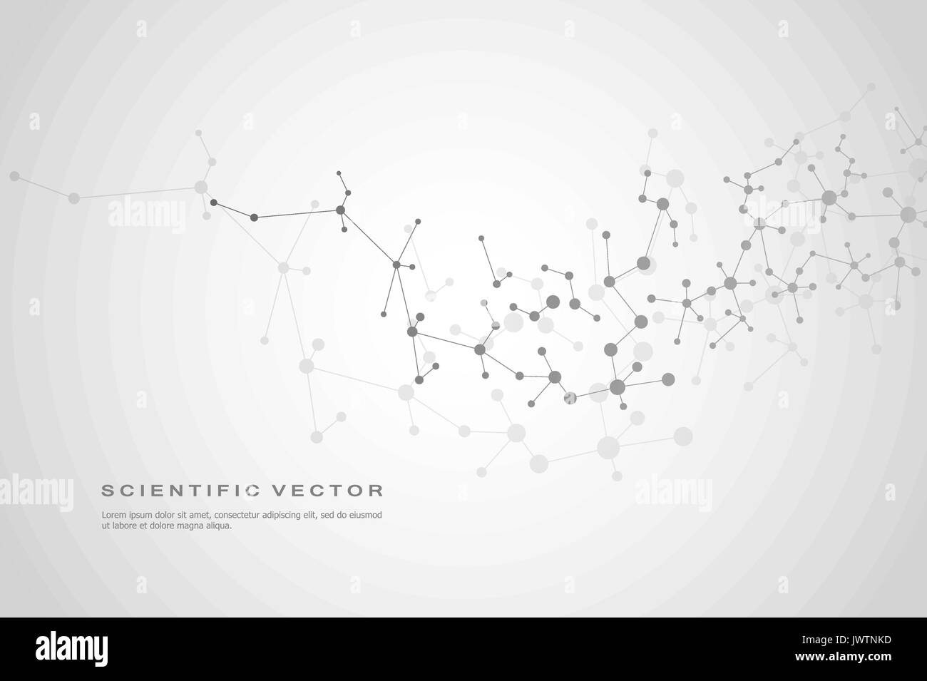 Structure Molecule Dna And Neurons Connected Lines With Dots Genetic