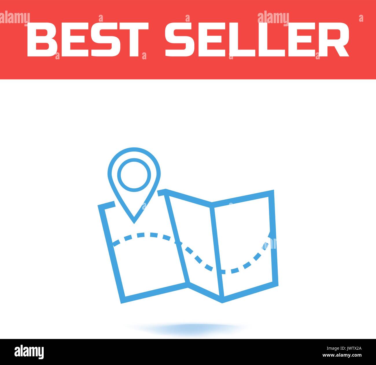 Map with a pointer isolated on white background. The Symbol for your ...