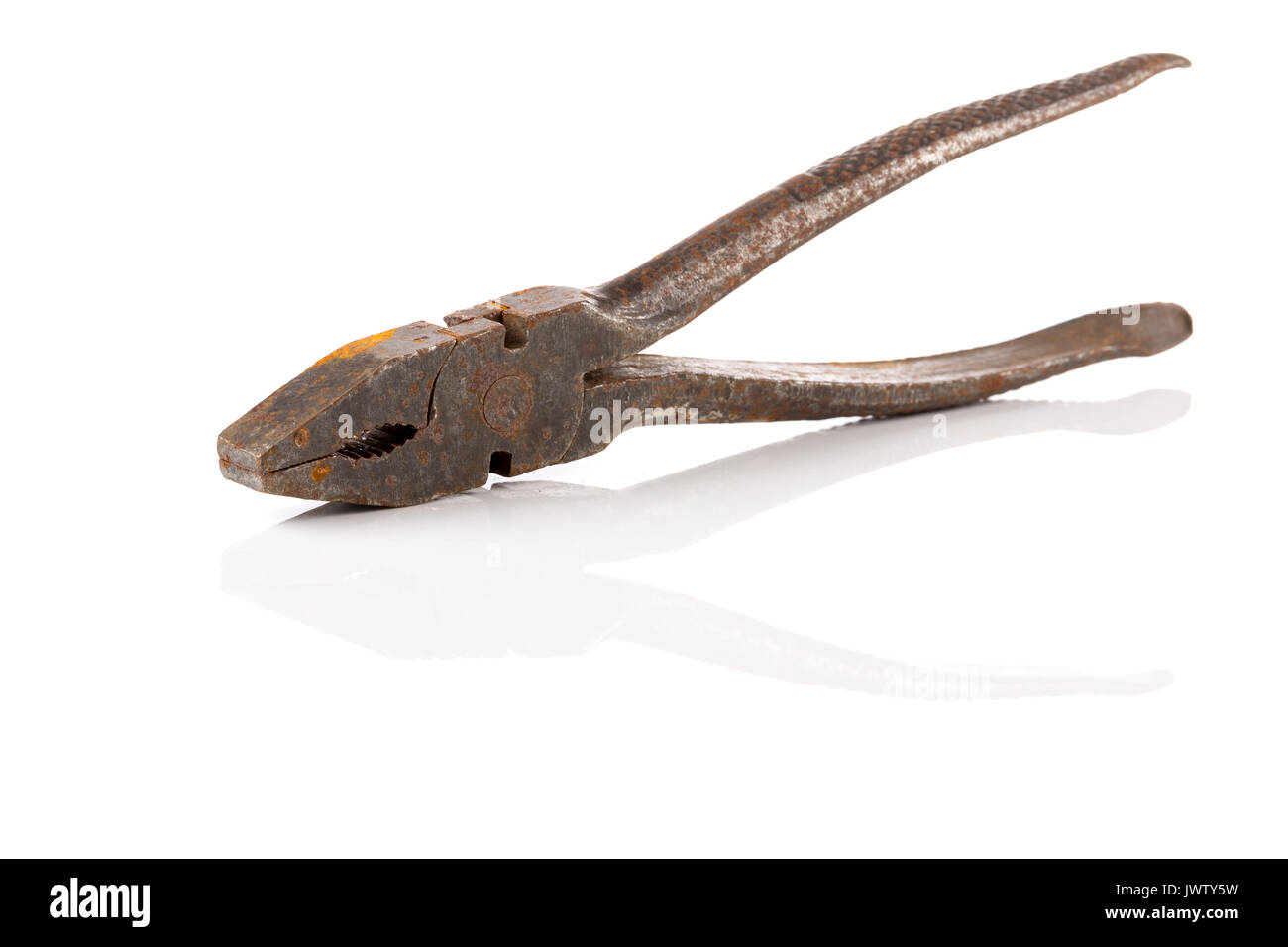 Old rusty pliers isolated on a white background Stock Photo - Alamy