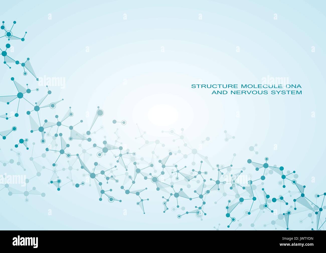 Structure molecule dna and neurons, connected lines with dots, genetic ...