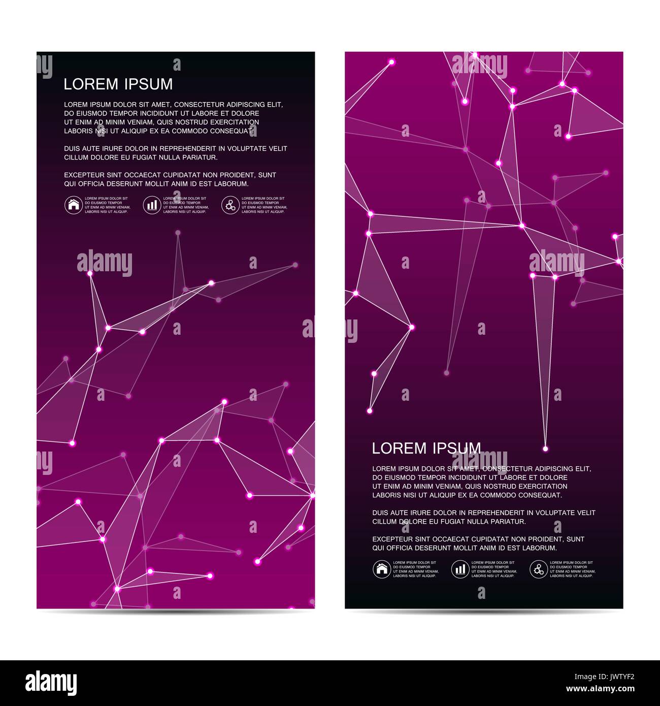 2 of modern vertical scientific banners. Molecular structure of DNA and ...