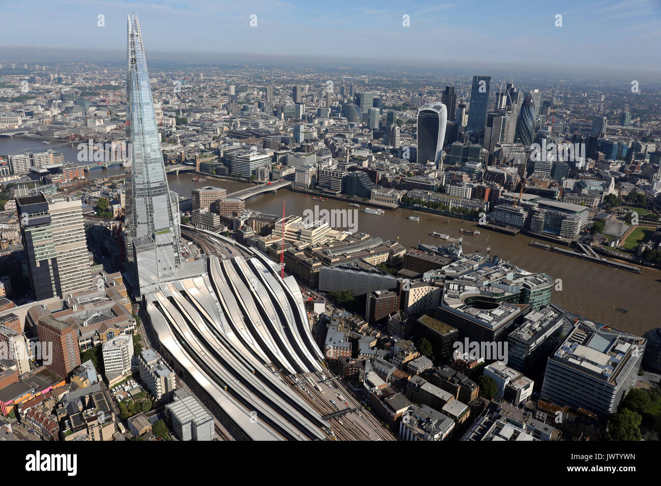 aerial view of the Shard & London Bridge Station Stock Photo - Alamy