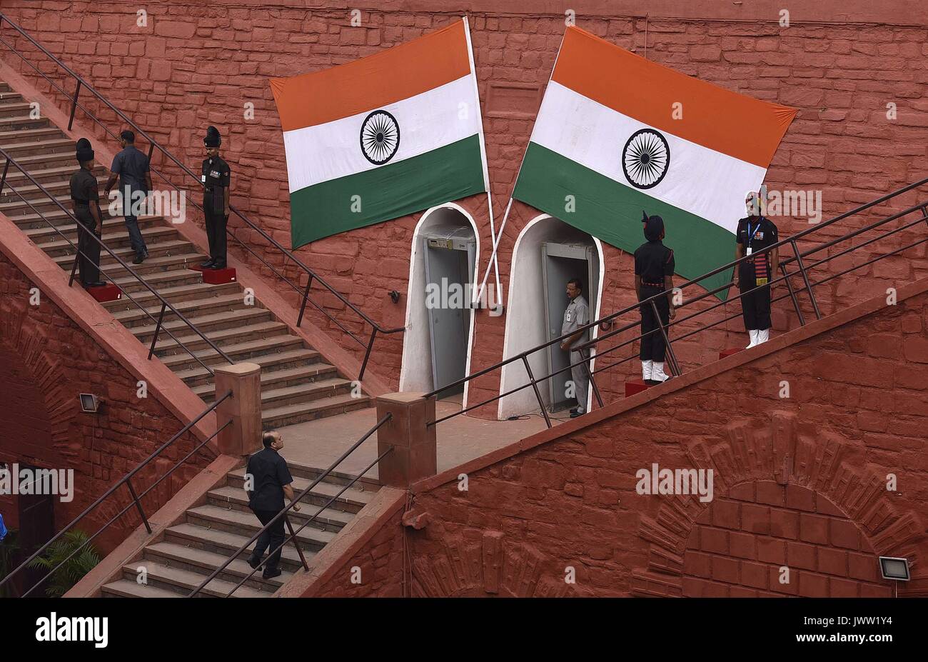 New Delhi, India. 13th August, 2017. National Flag hoisting ceremony ...