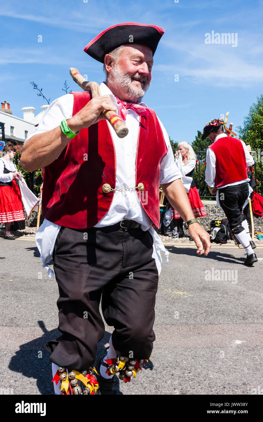 Traditional English folk dancers, Victory Morris group, dancing during ...