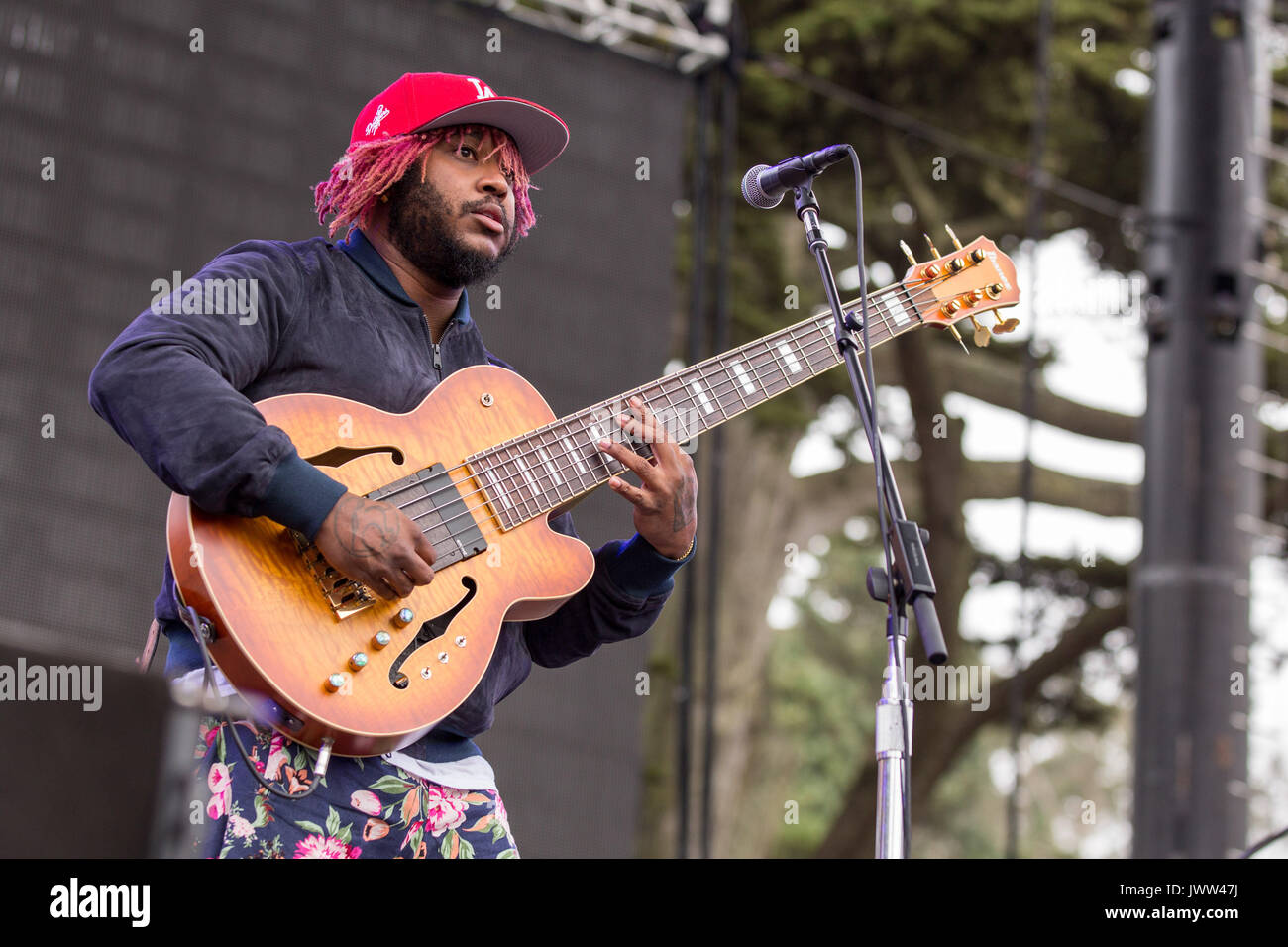 San Francisco, California, USA. 12th Aug, 2017. THUNDERCAT (STEPHEN BRUNER) during the Outside ...