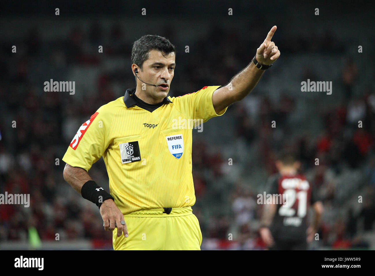 Curitiba, Brazil. 13th Aug, 2017. Referee Sandro Meira Ricci during ...