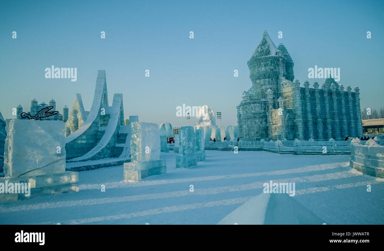 Harbin, China. 14th Aug, 2017. Winter scenery of Harbin in northeast ...