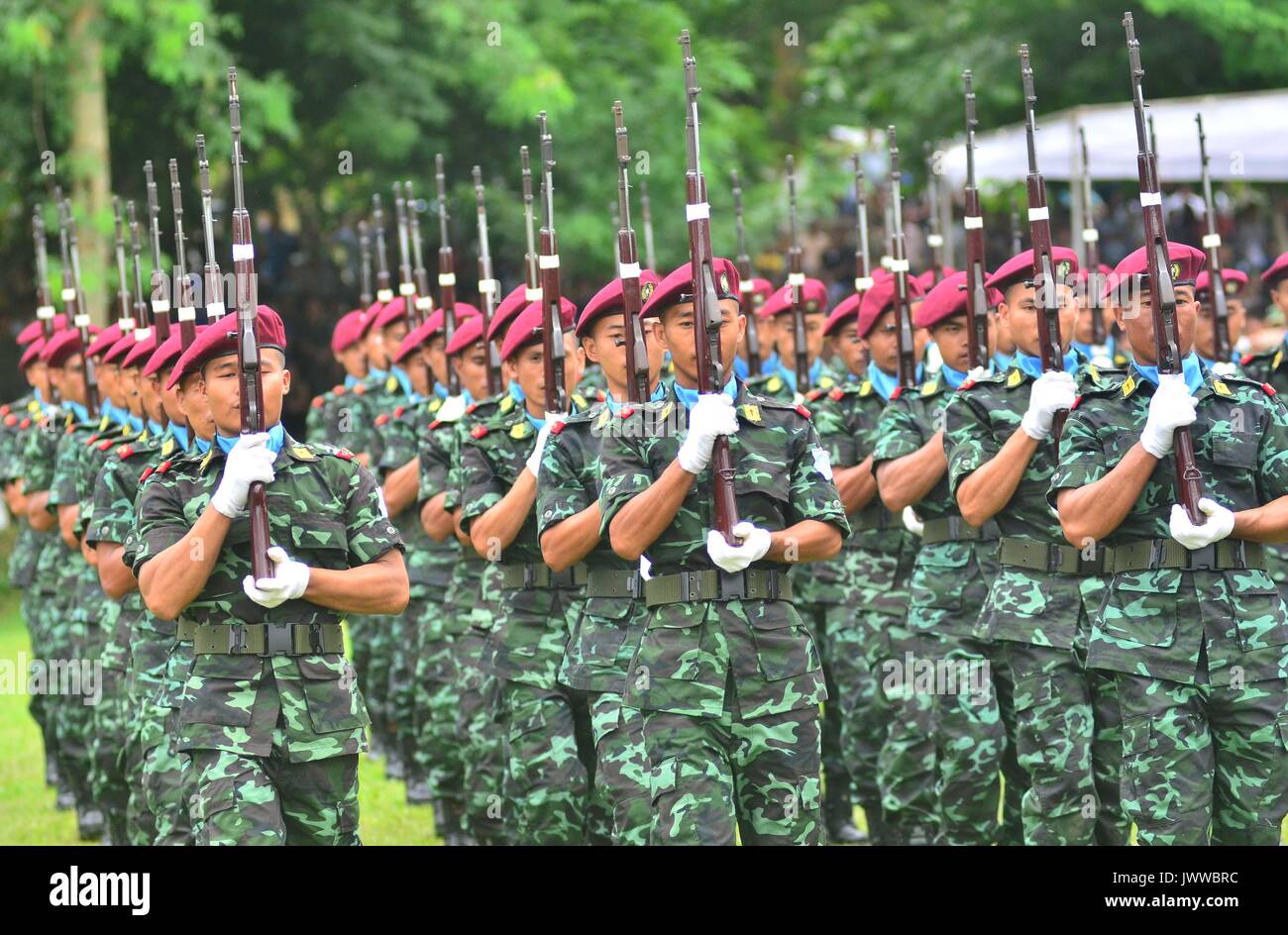 Dimapur, India. 14th Aug, 2017. Cadres of National Socialist Council of ...