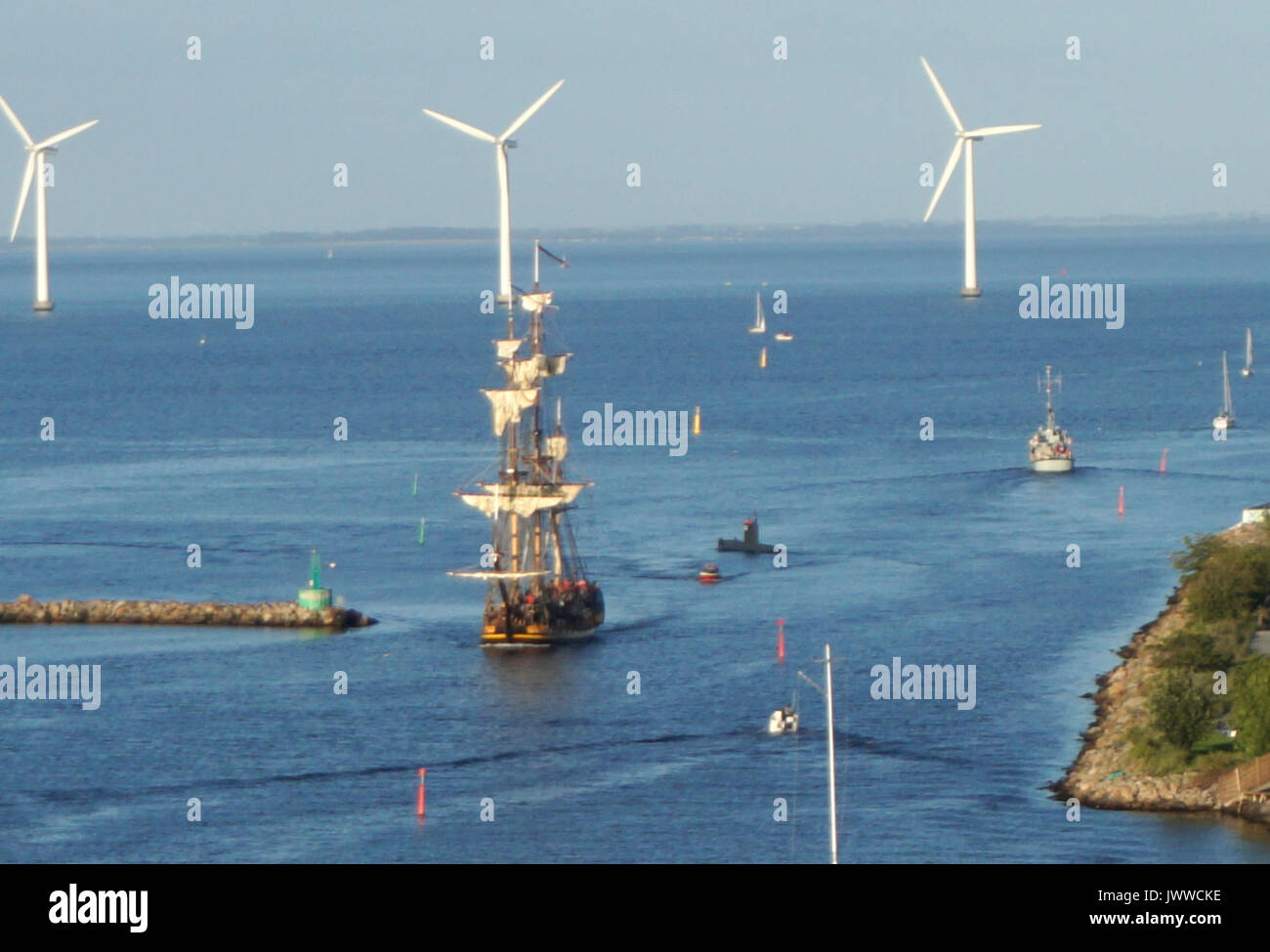 The Danish submarine Nautilus pictured off Copenhagen, Denmark, 10 ...
