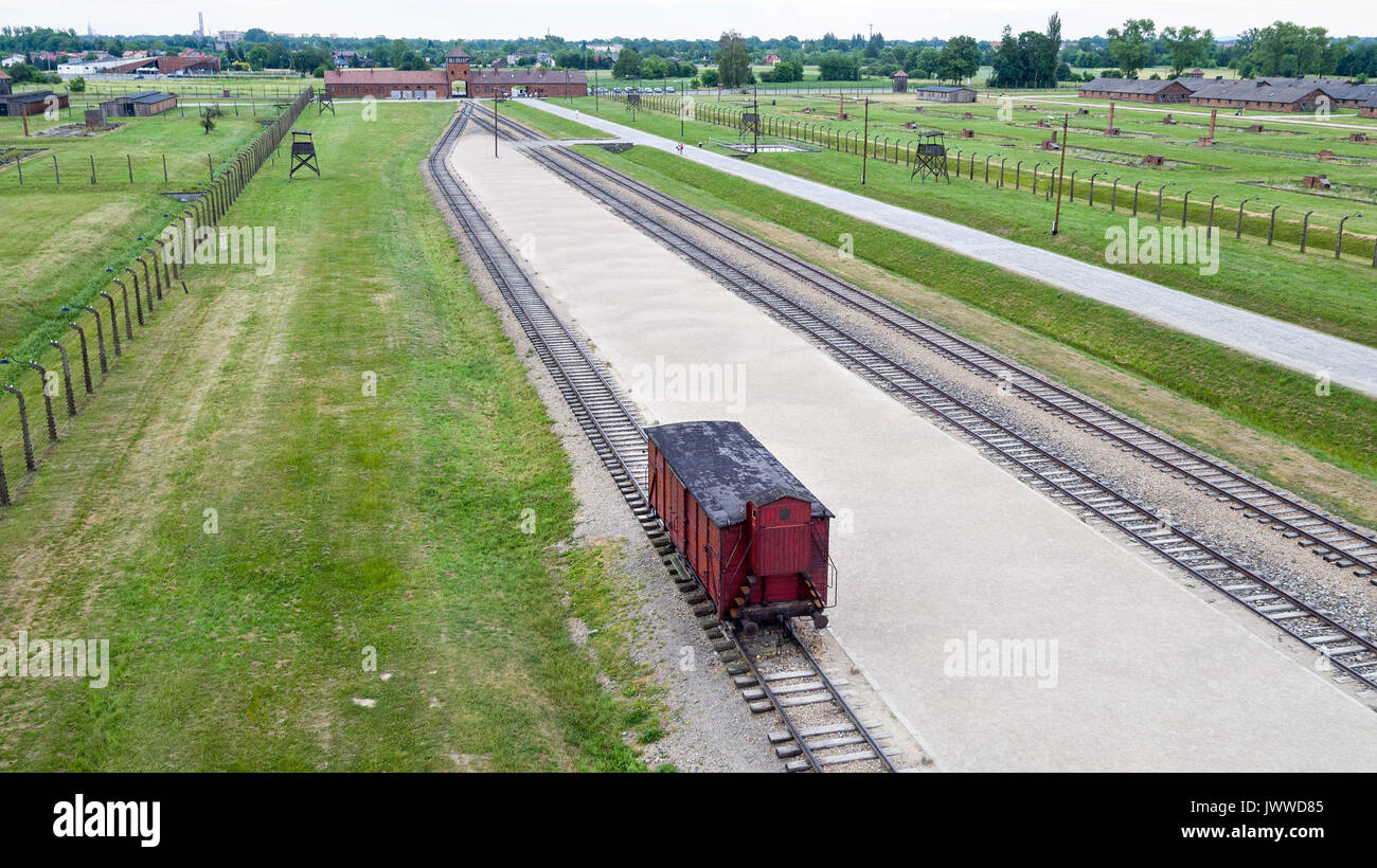 Auschwitz concentration camp aerial hi-res stock photography and images ...