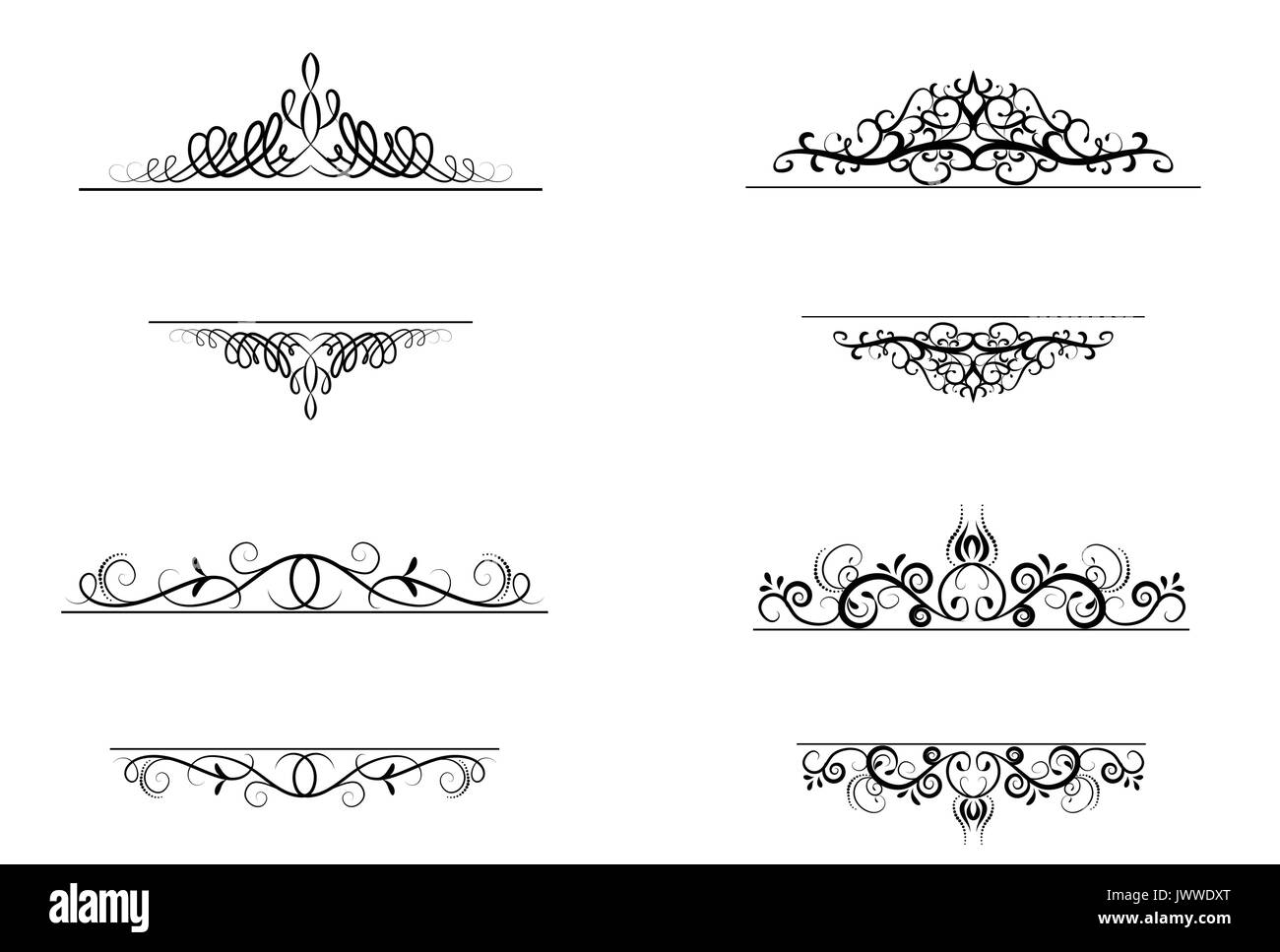 Vintage vector swirl frame set on white Stock Vector Image & Art - Alamy