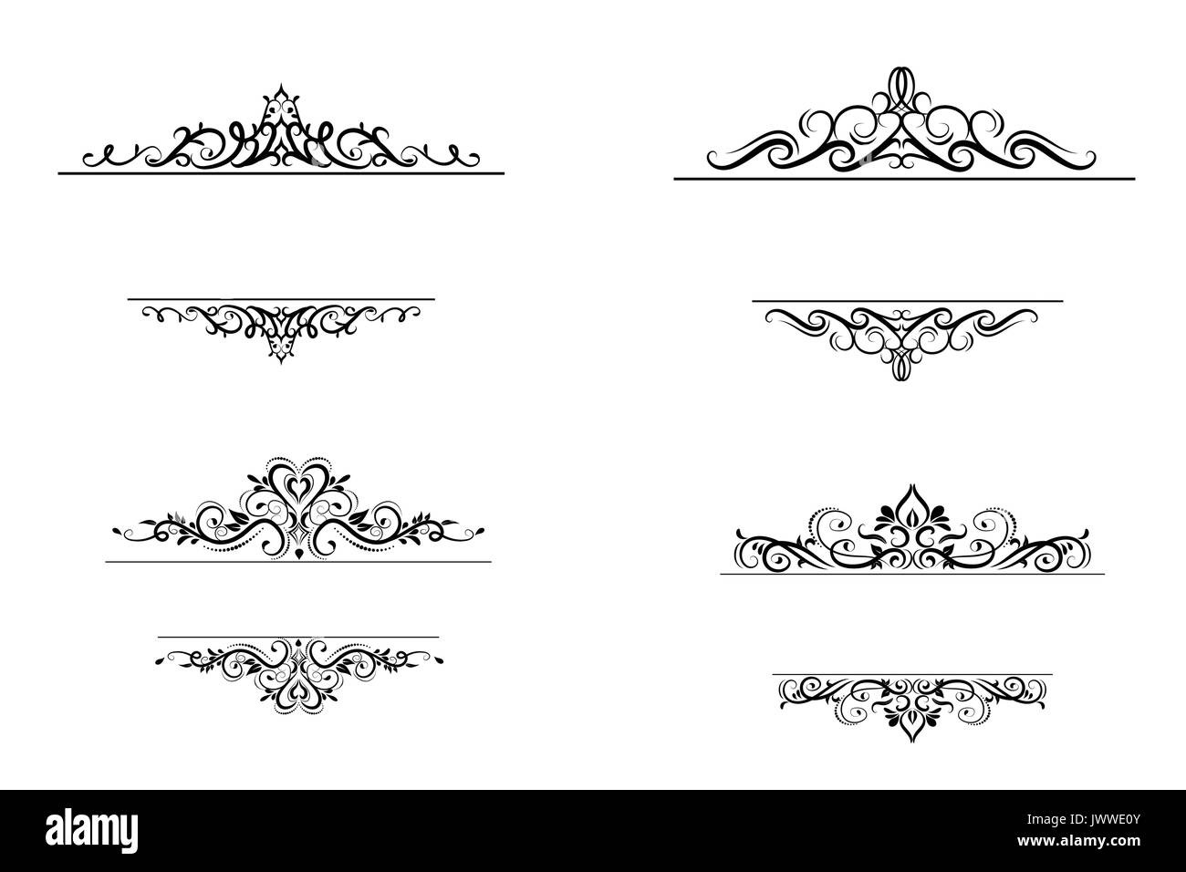 Vintage vector swirl frame set on white Stock Vector Image & Art - Alamy