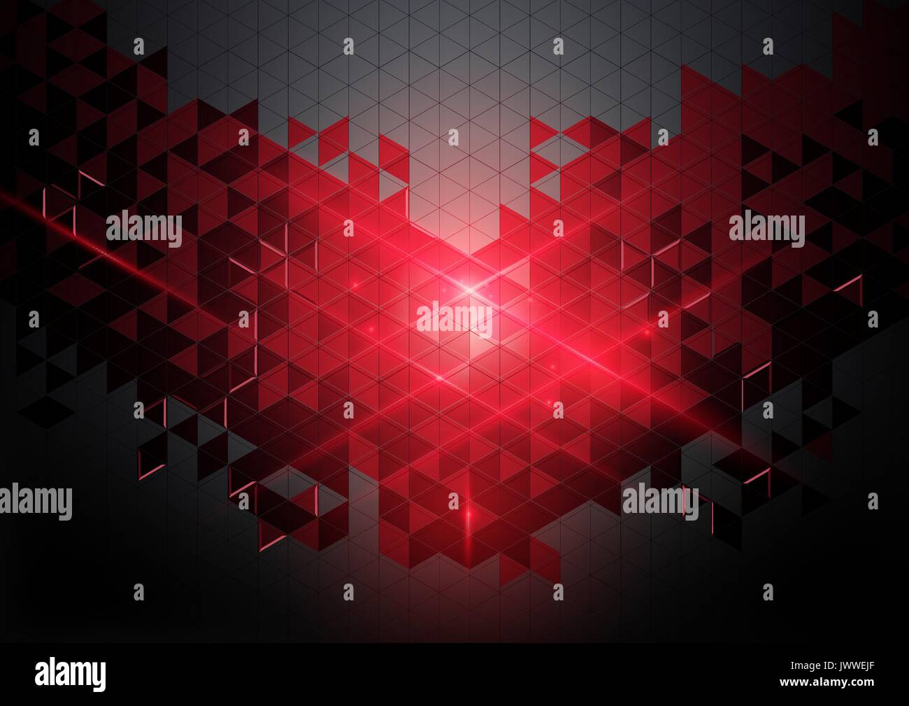 Red geometric abstract technology digital hi tech concept in dark ...
