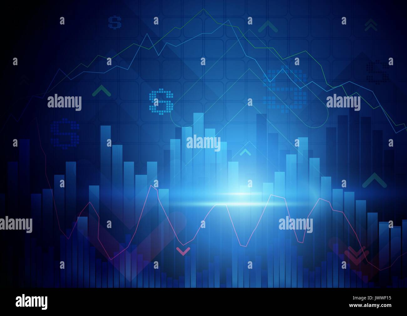 Blue abstract Stock Market concept background Stock Vector Image & Art ...