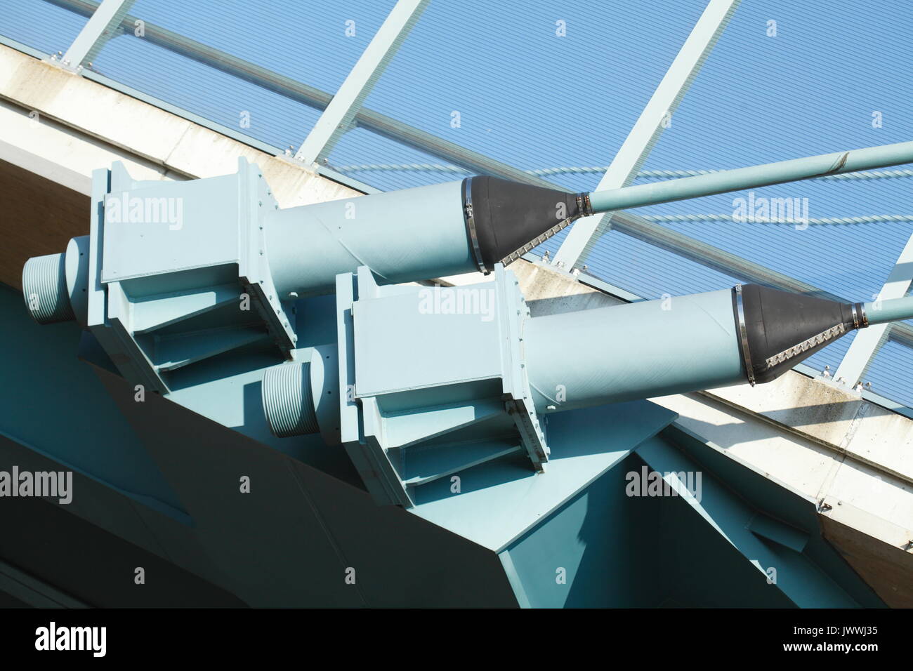 anchorages of wire ropes from a Bridge Stock Photo - Alamy