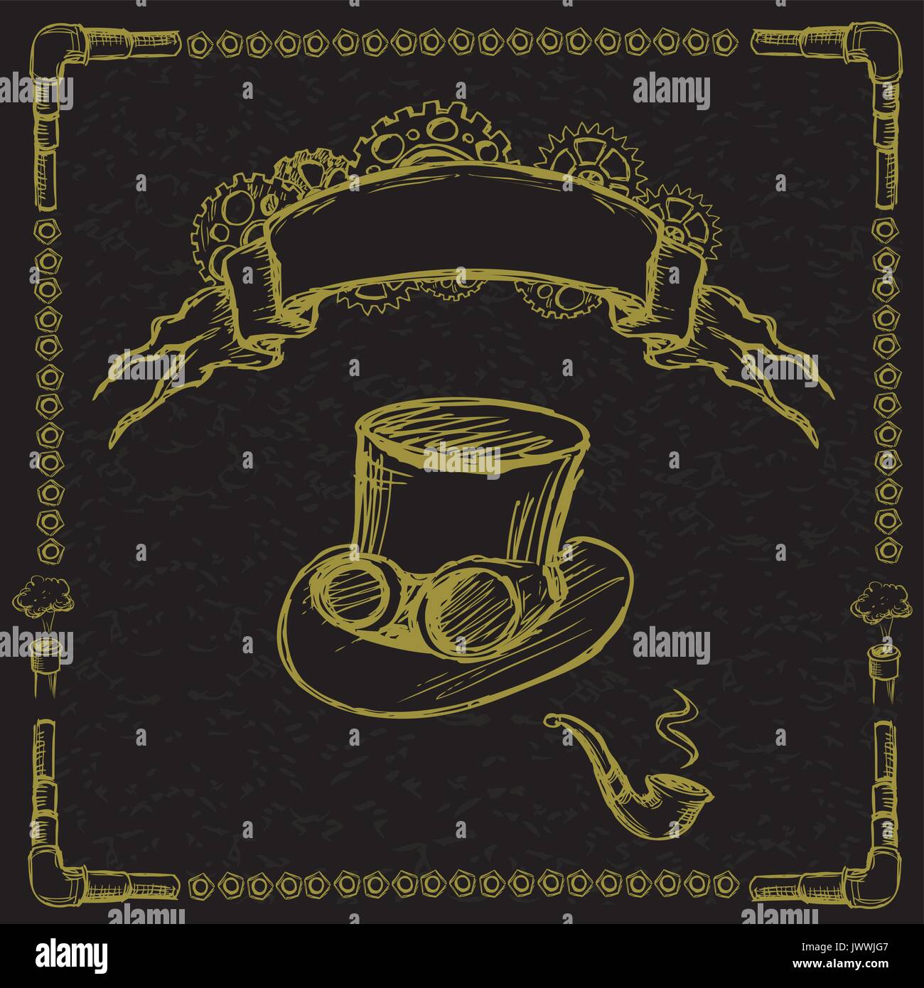 Steampunk Pipes Drawing