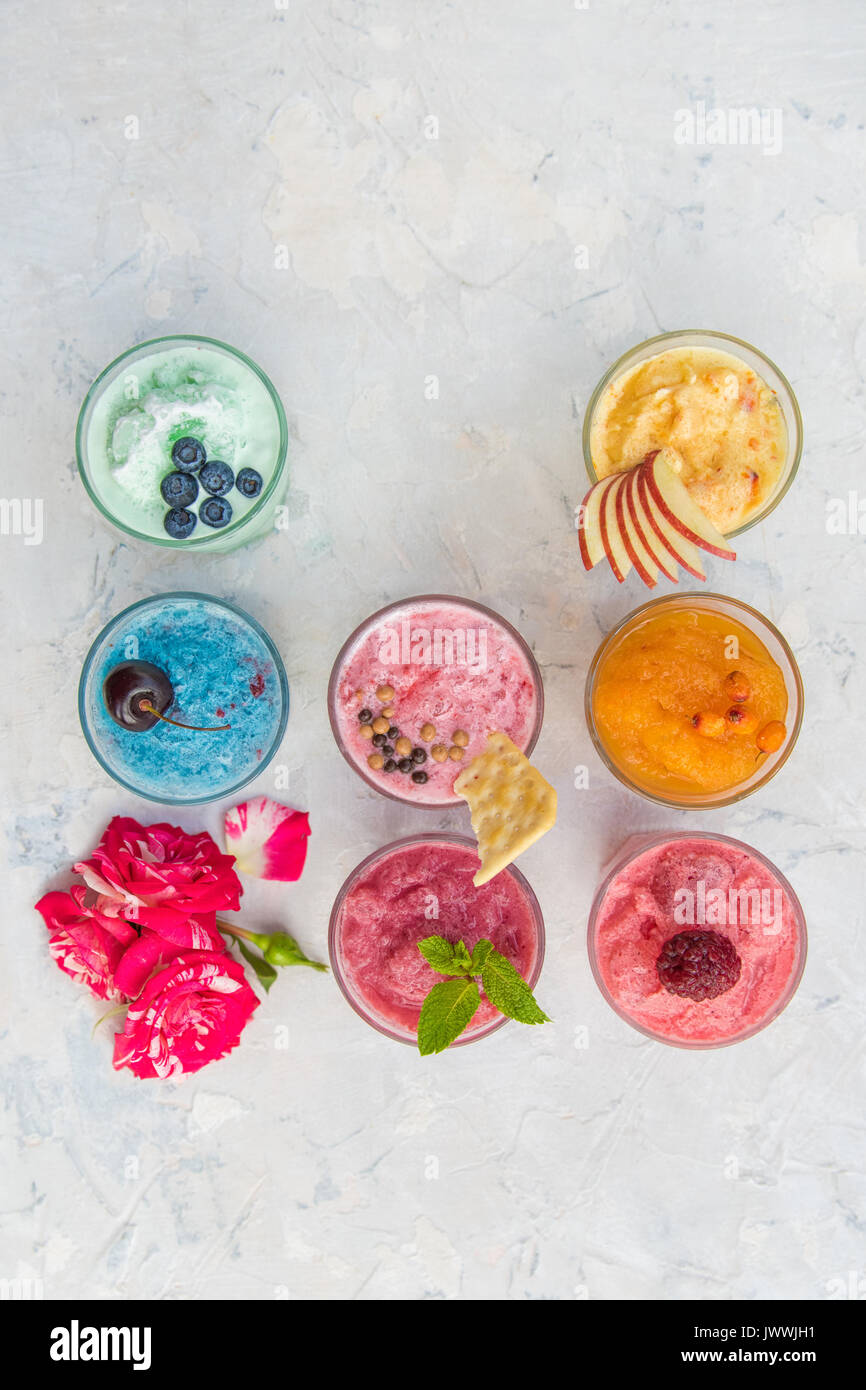 Different smoothie set Stock Photo - Alamy