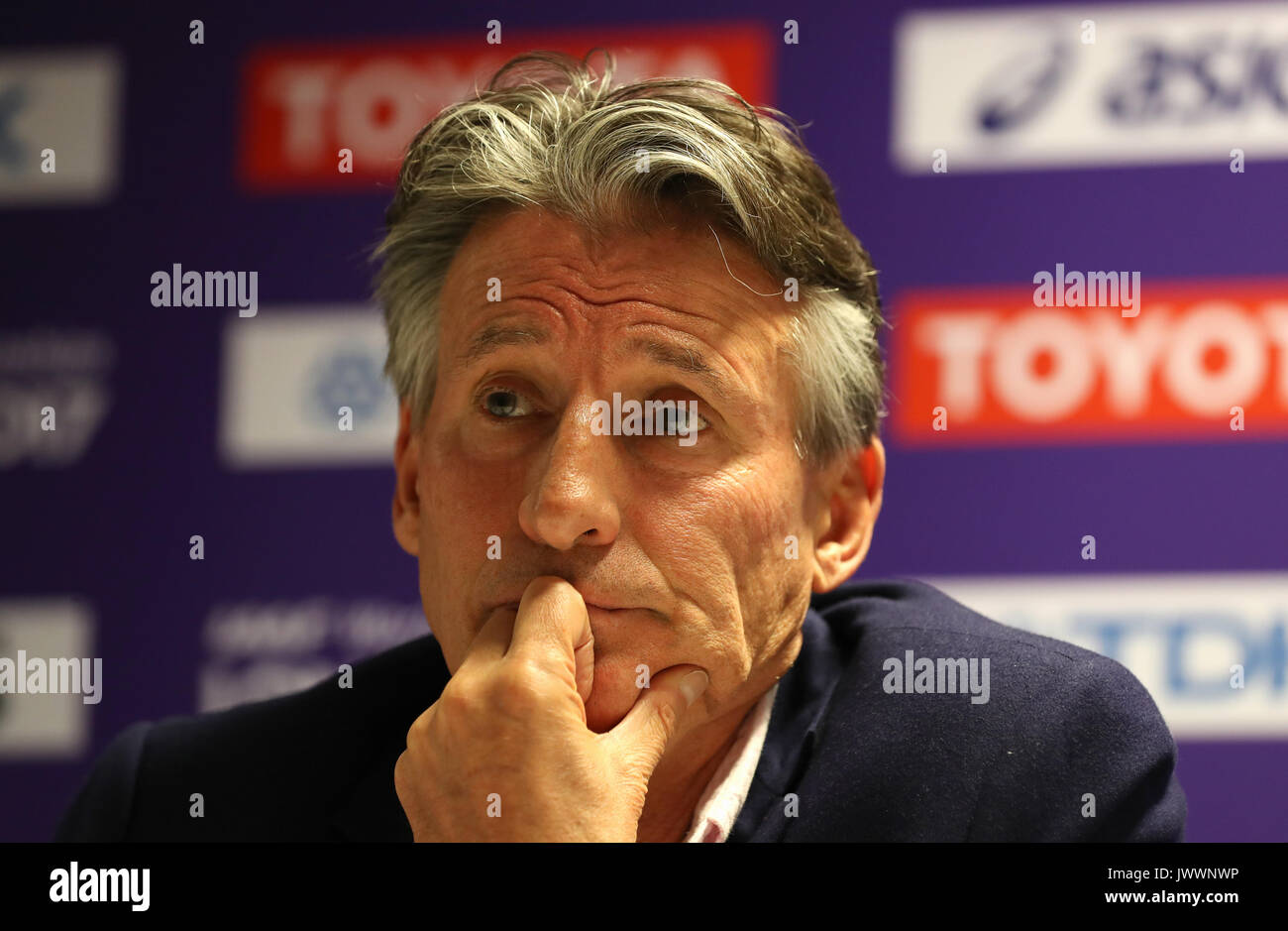 Seb coe at a press conference hi-res stock photography and images - Alamy