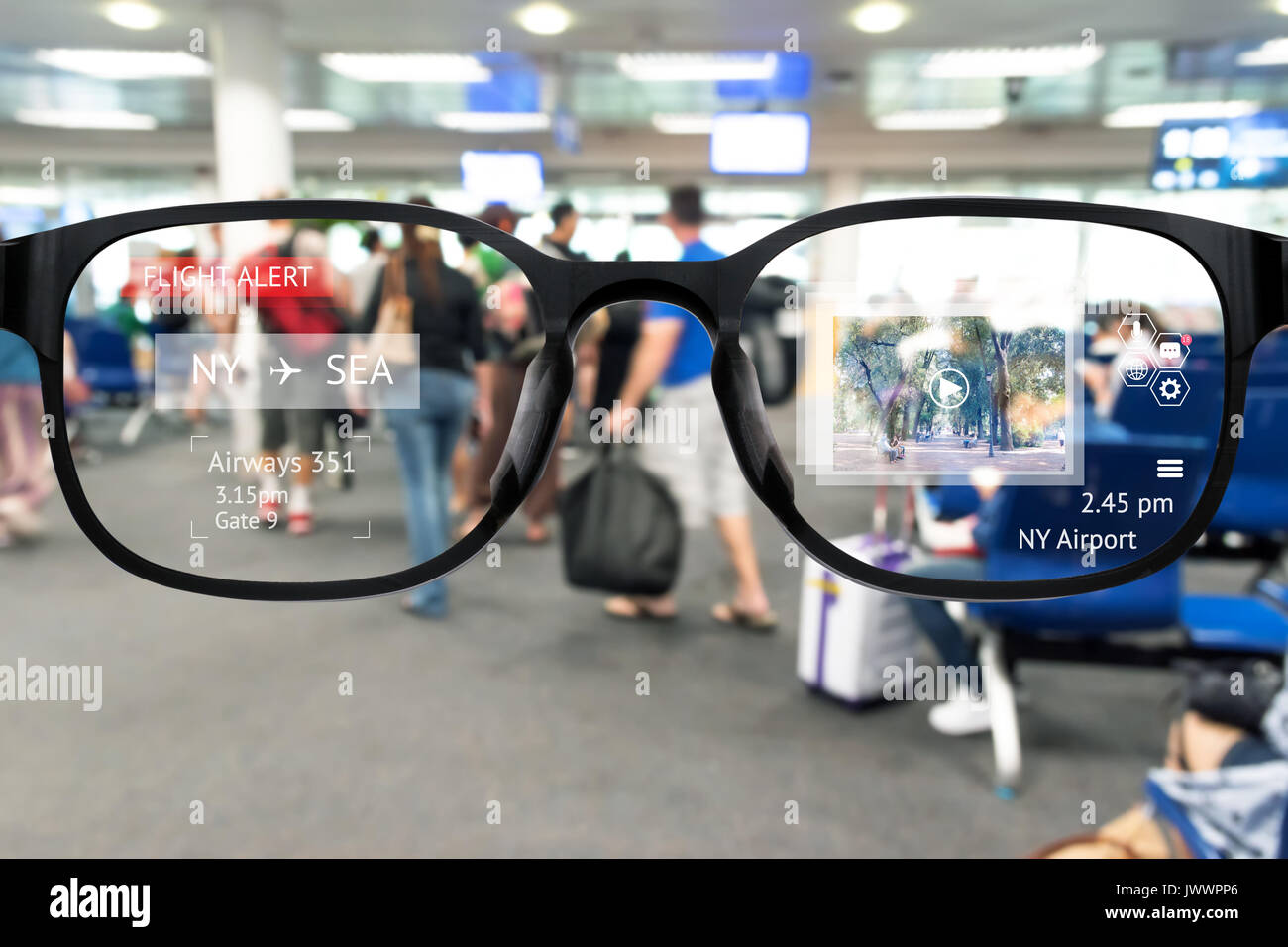 Augmented reality marketing and smart AR glasses technology concept ...