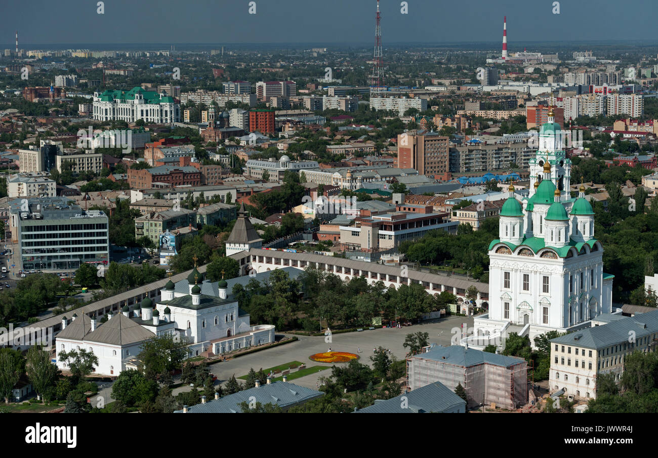 Astrakhan, Russia. View of Astrakhan and part of Astrakhan kremlin ...