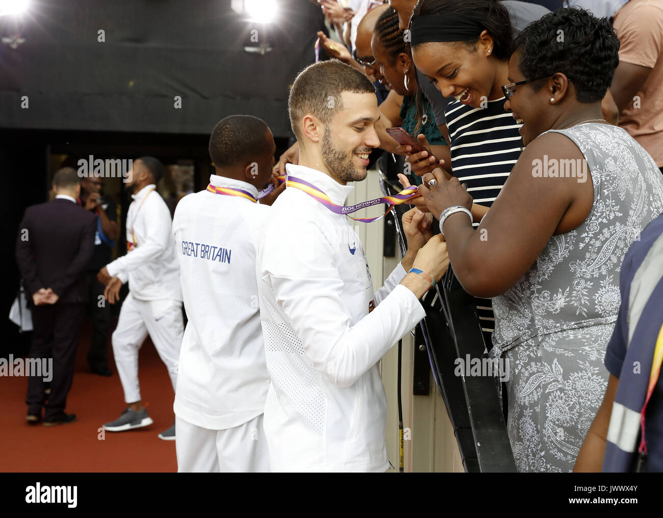 Great britains adam talbot greets fans hi-res stock photography and ...