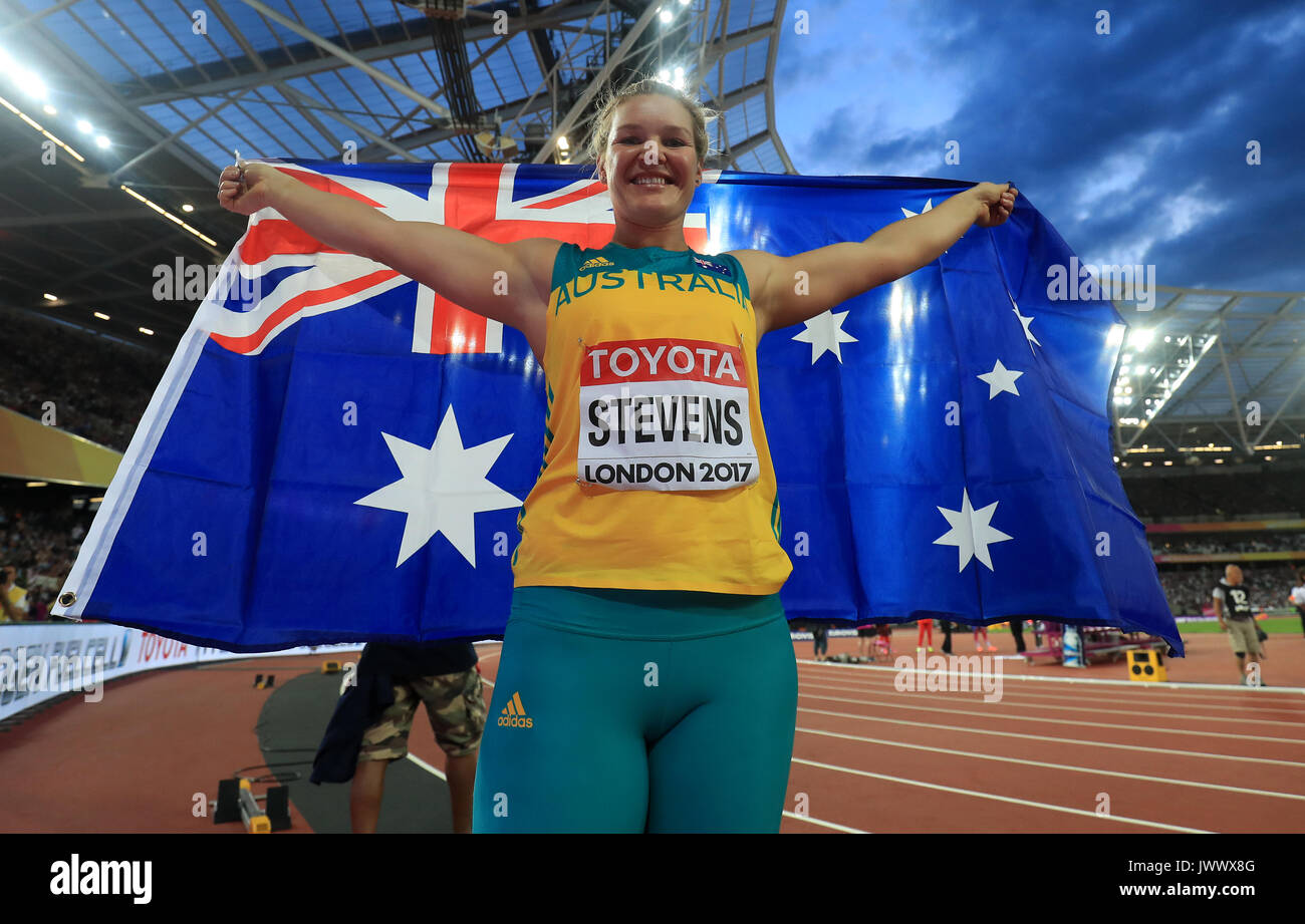 Australia's Dani Stevens celebrates winning silver in the Women's ...