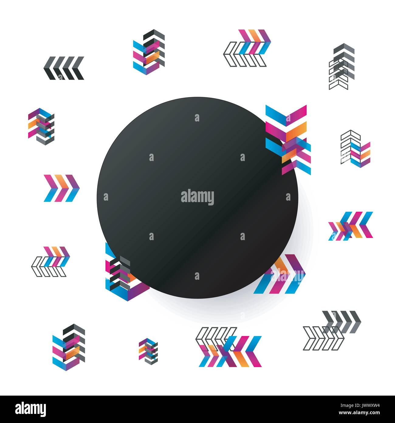 minimal arrow pattern, isolated on white background Stock Vector Image ...