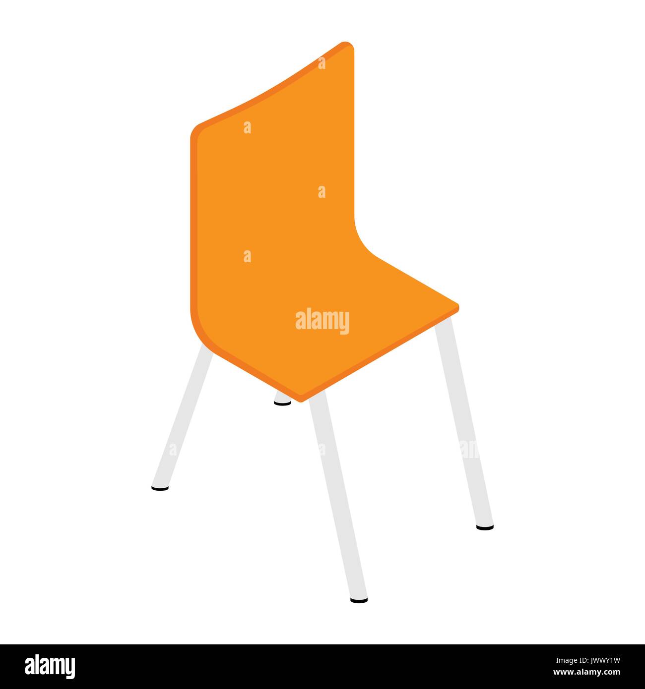 Vector illustration 3d isometric perspective orange room chair icon ...