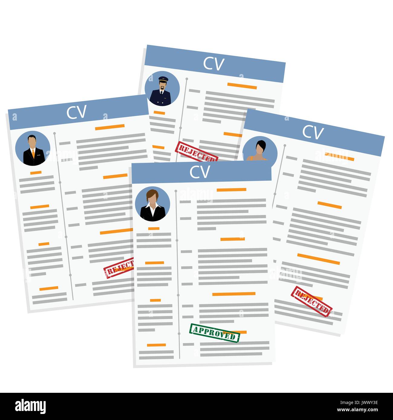 Vector illustration job competition, searching, interview concept with ...