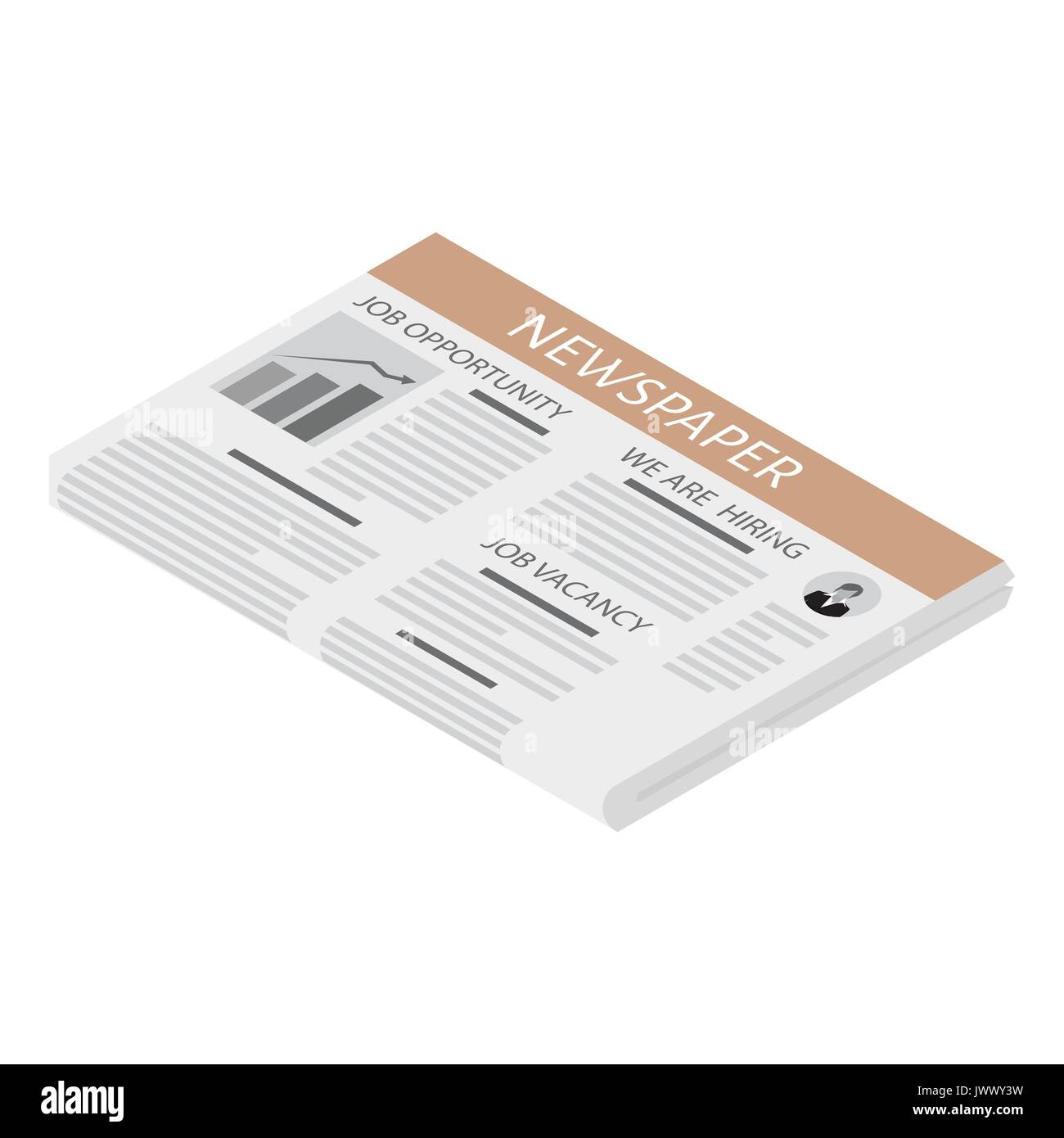 Isometric newspaper icon vector. Blank newspaper. Business and finance ...