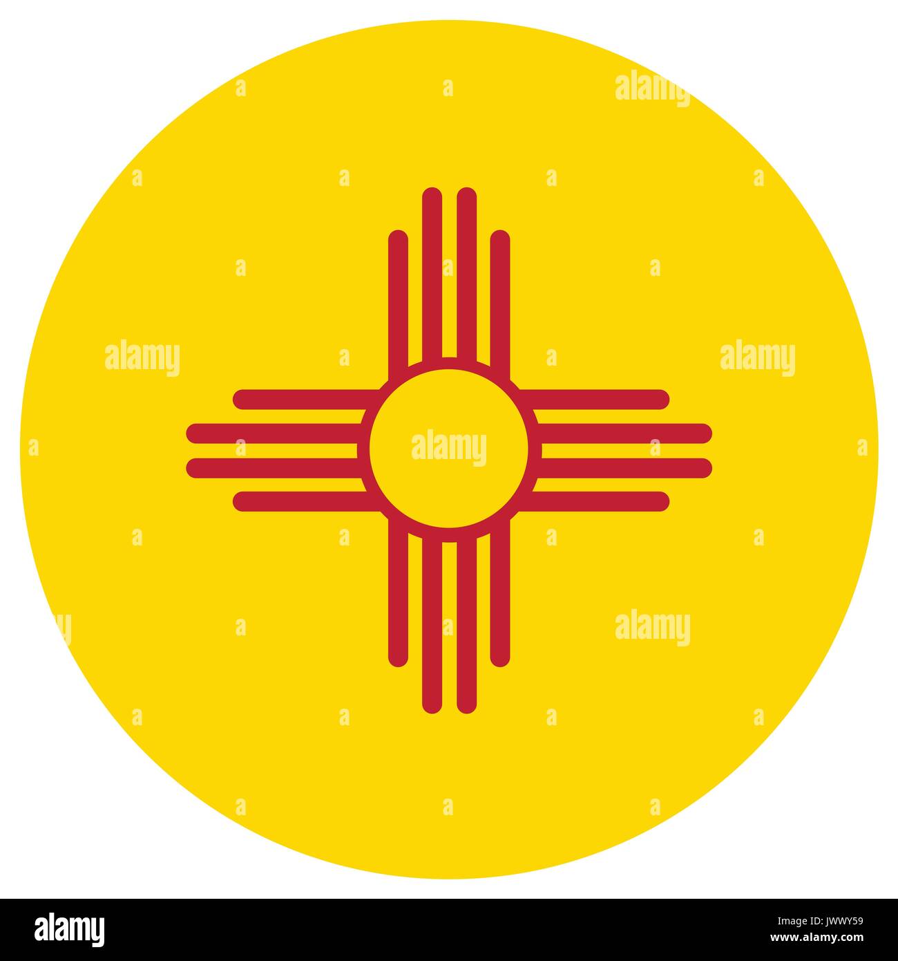Round New Mexico state flag vector icon isolated on white background ...