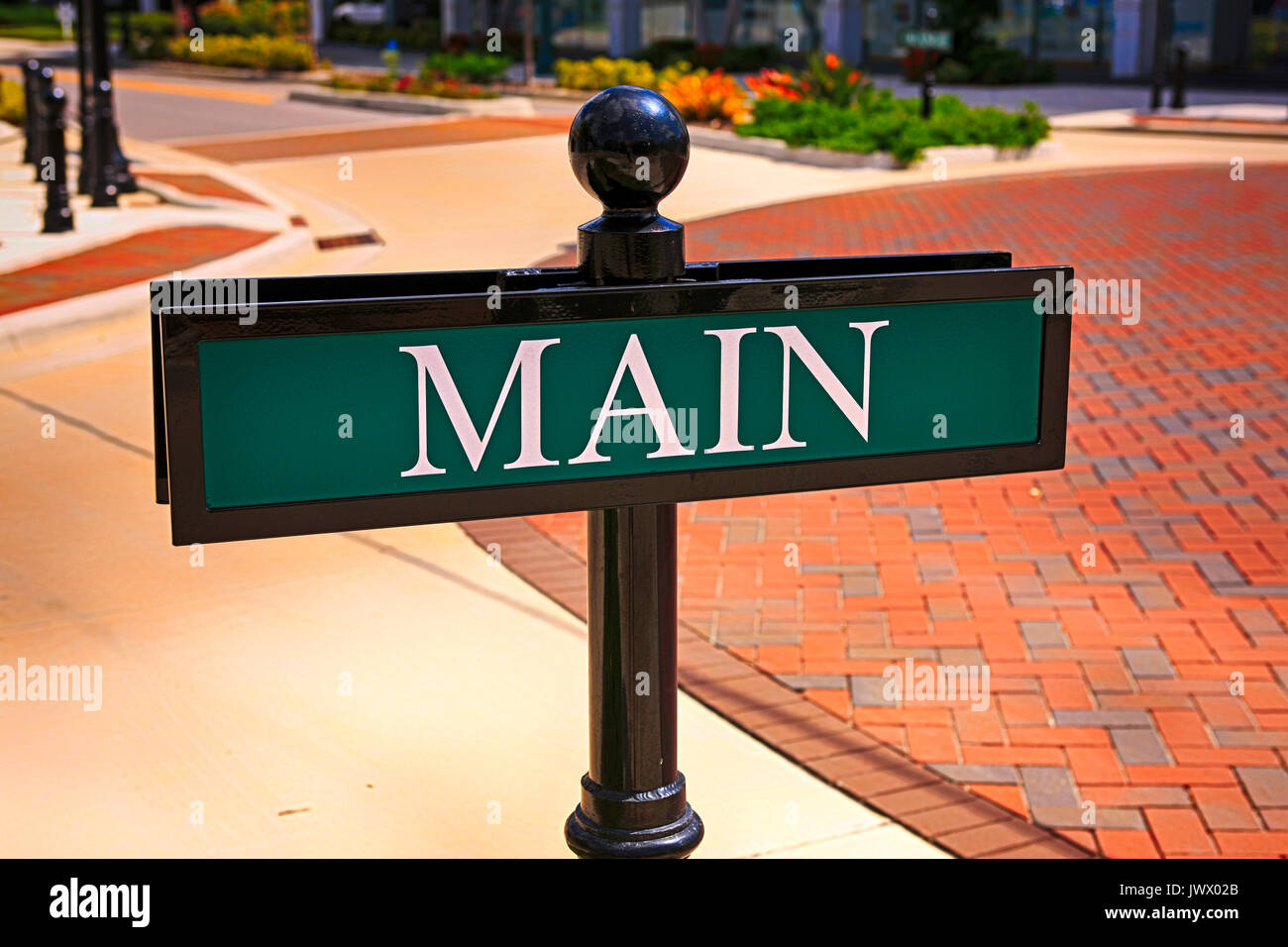 MAIN street sign in downtown Sarasota FL, USA Stock Photo - Alamy