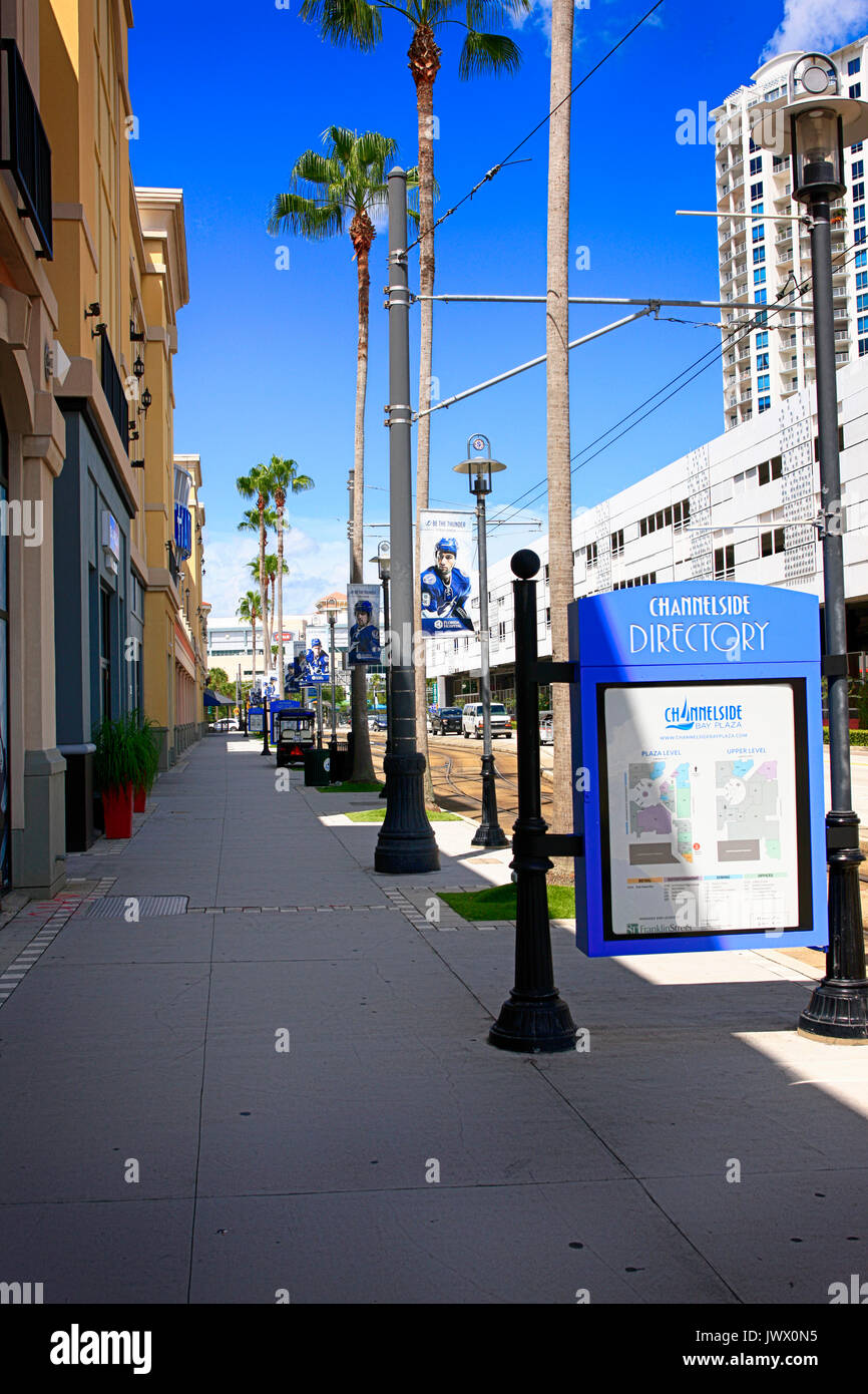 The sidewalk on Channelside Drive in downtown Tampa FL, USA Stock Photo ...