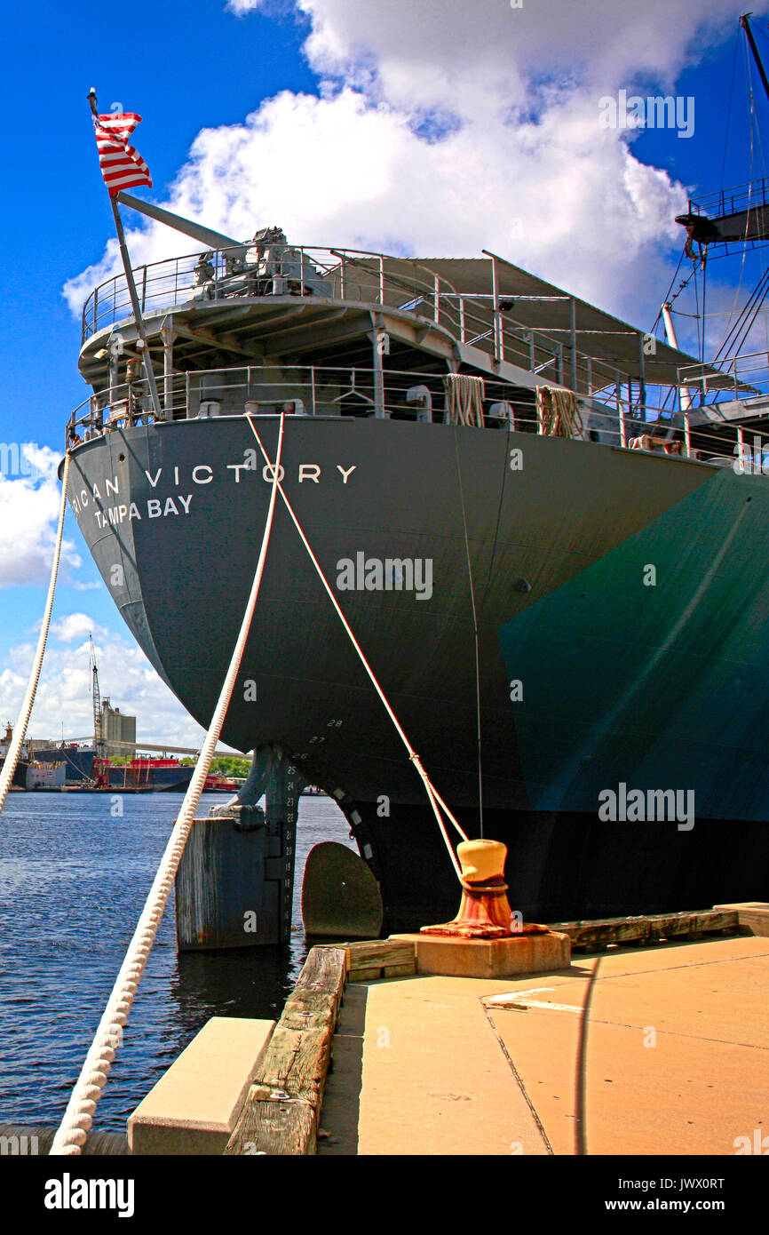 American Victory WW2 troop ship in Port Tampa Bay FL, USA Stock Photo ...