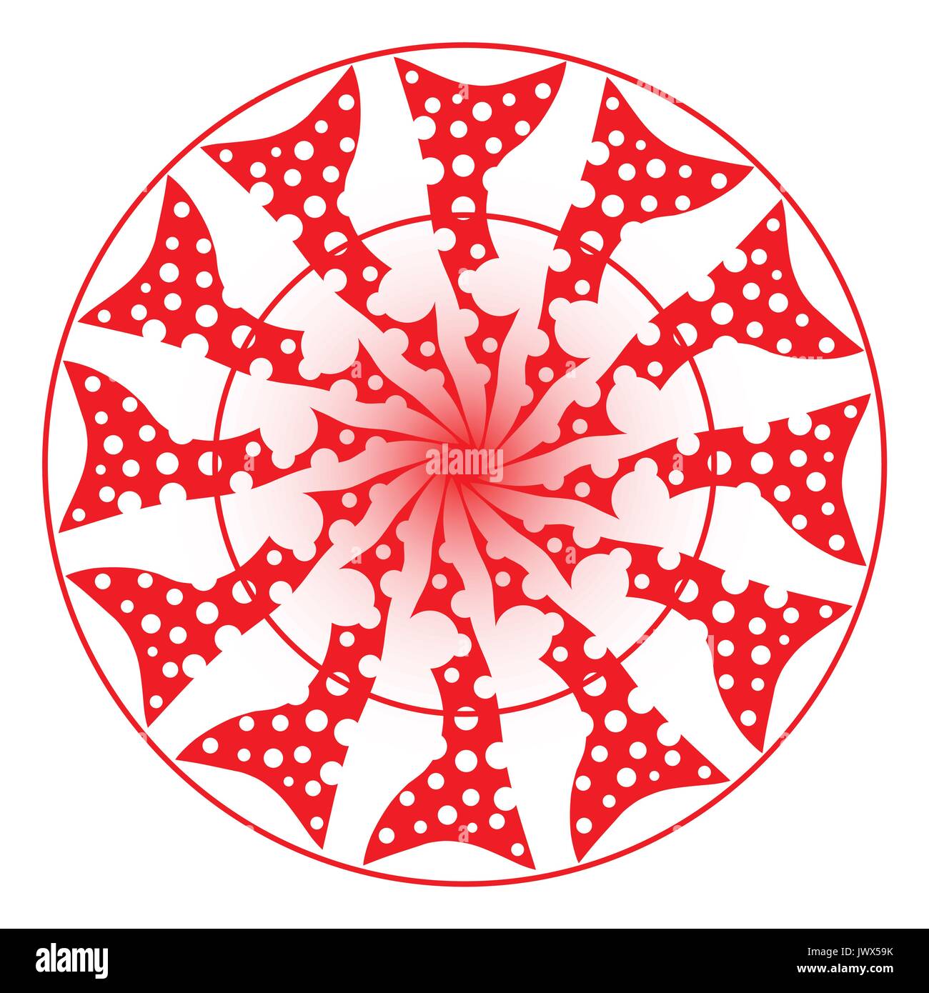 A simple red mandala style background isolated on white Stock Vector ...