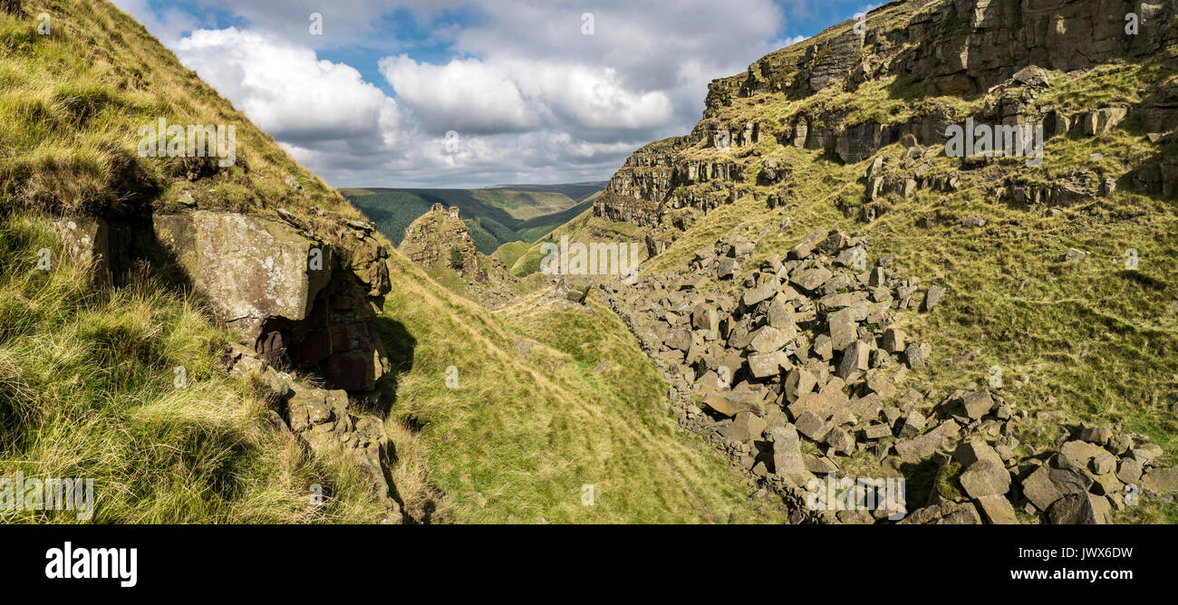 Alport Castles, A dramatic natural feature in the Alport valley, Peak ...