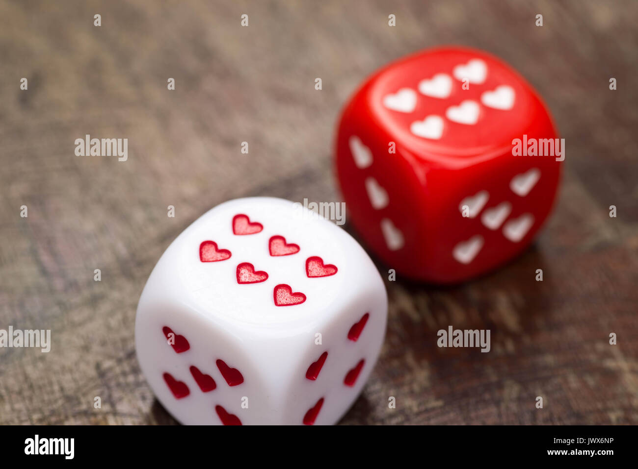 Dice number on wood table hi-res stock photography and images - Alamy