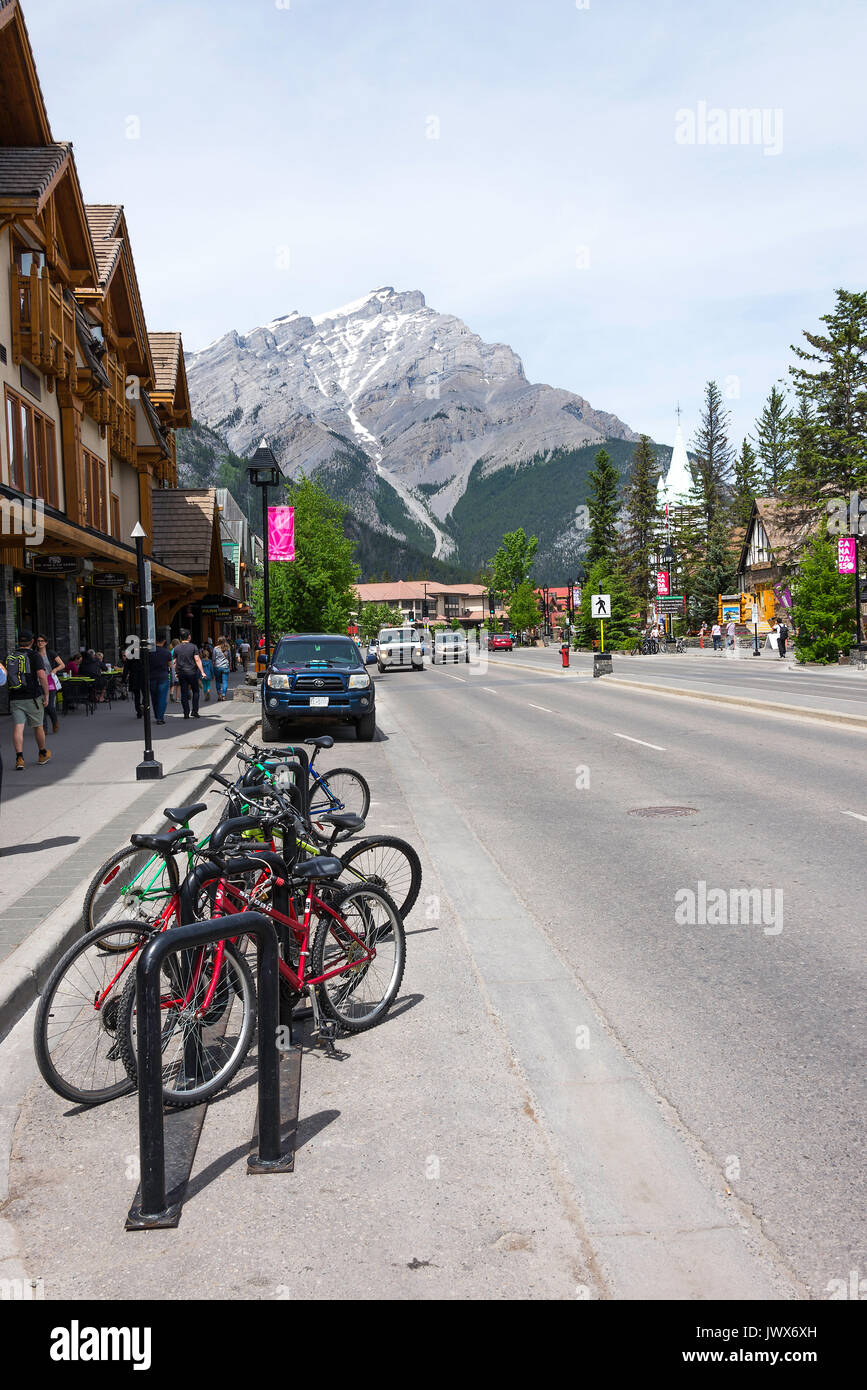The Beautiful Mountain Town of Banff in the Banff National Park Alberta ...