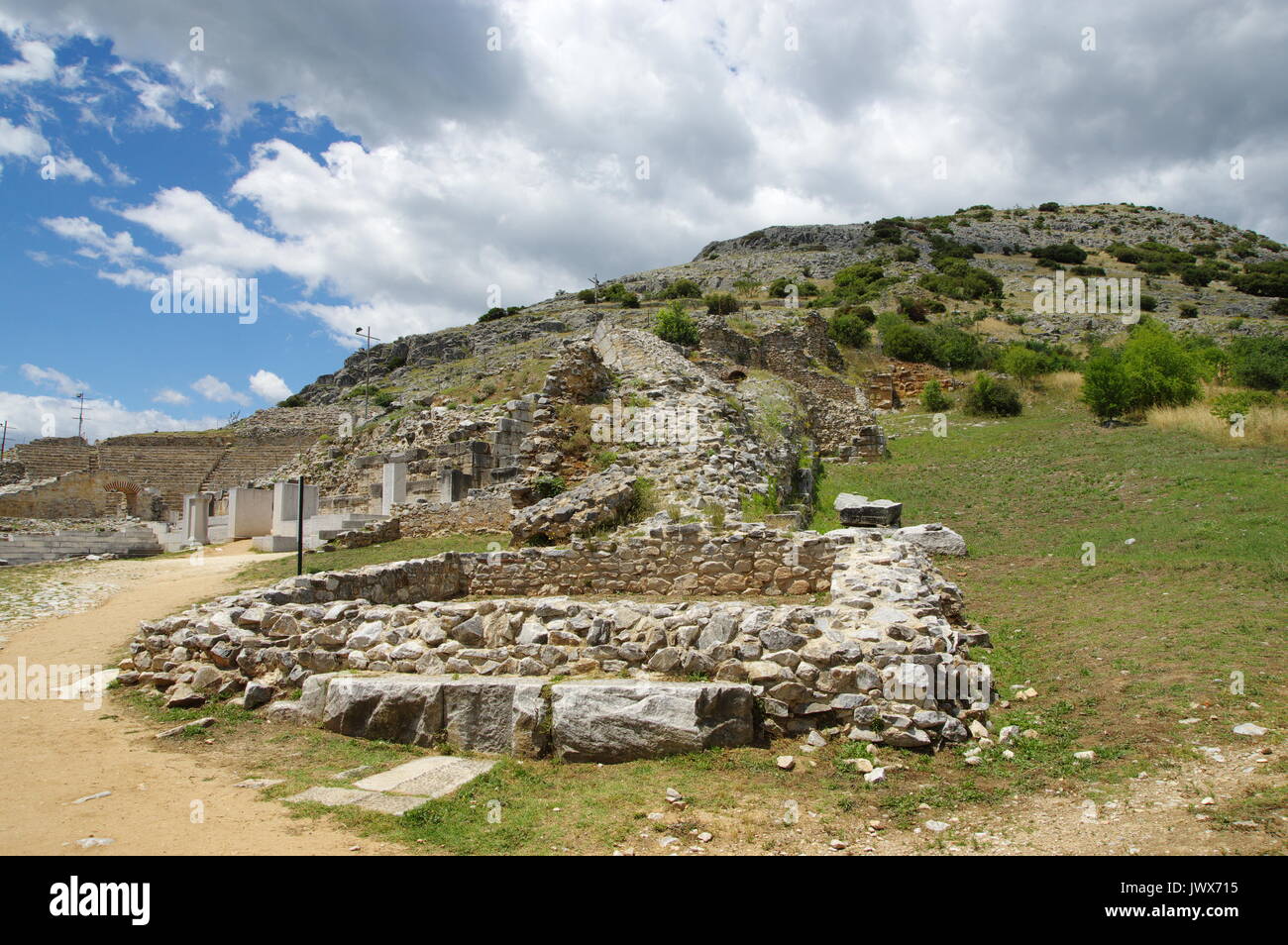 Ruins of Filippi, city founded in the fourth century BC , then the ...