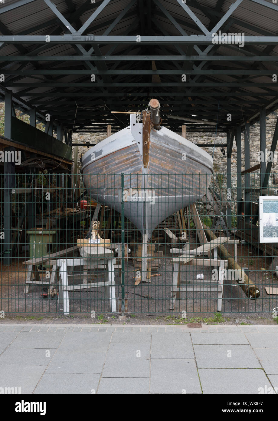 Nobby helen 11 wooden boat under restoration in conwy harbour north ...