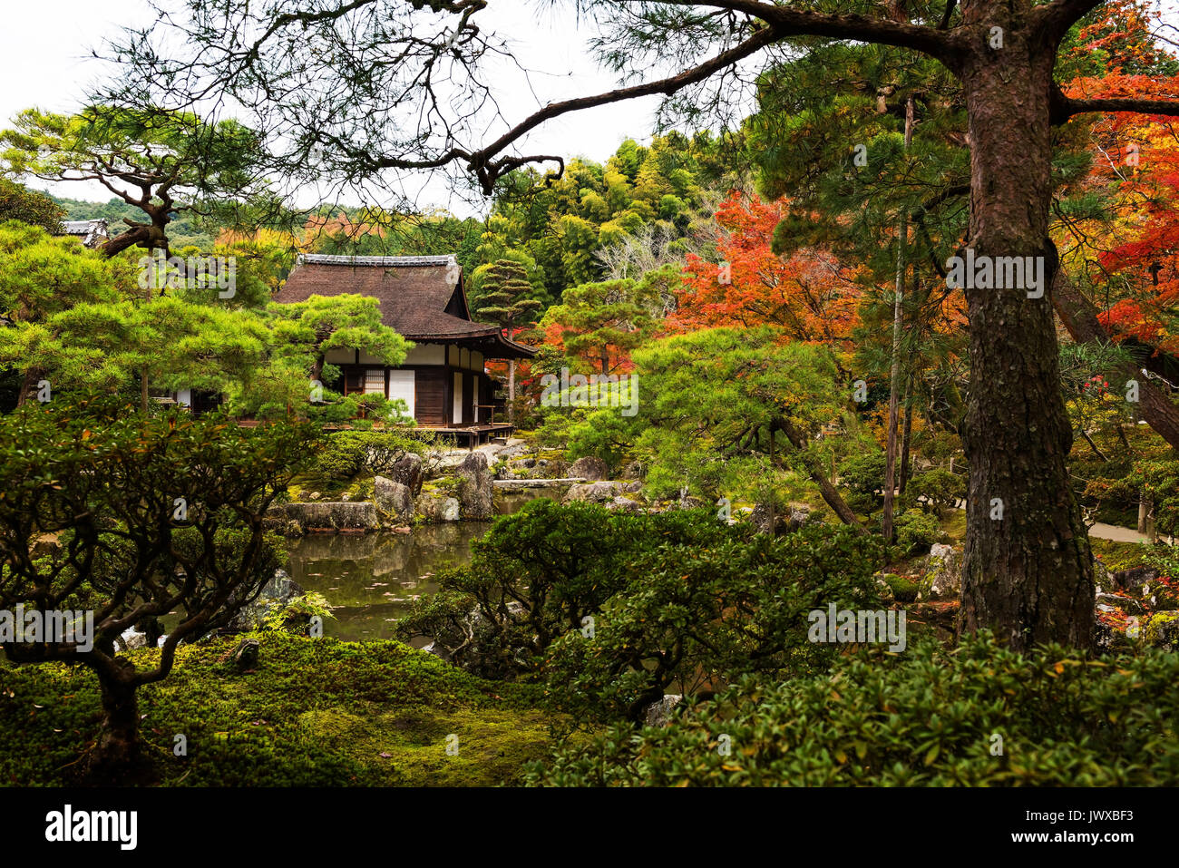 Kyoto Silver Pavillion or Ginkaku-ji temple at autumn, Japan Stock ...