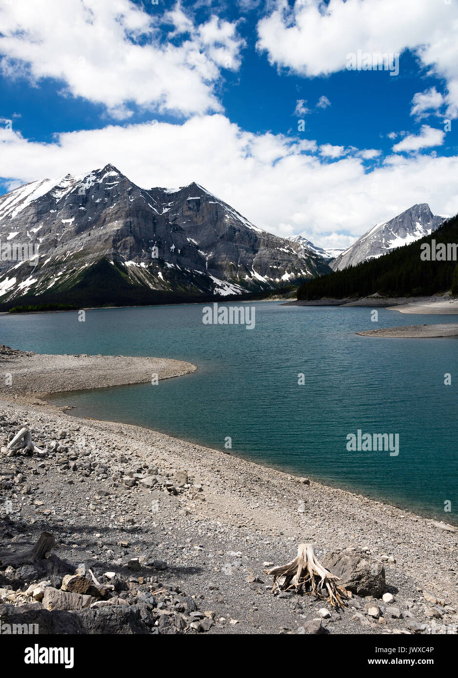 Mount Lyautey and Mount Putnik with Upper Kananaskis Lake in the ...
