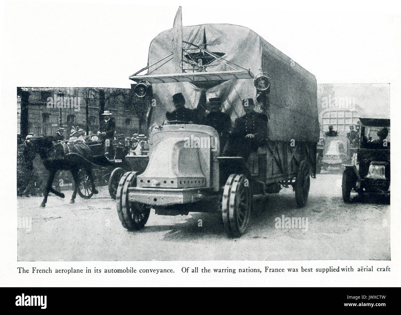World War I - The French aeroplane in its automobile conveyance. Of all ...