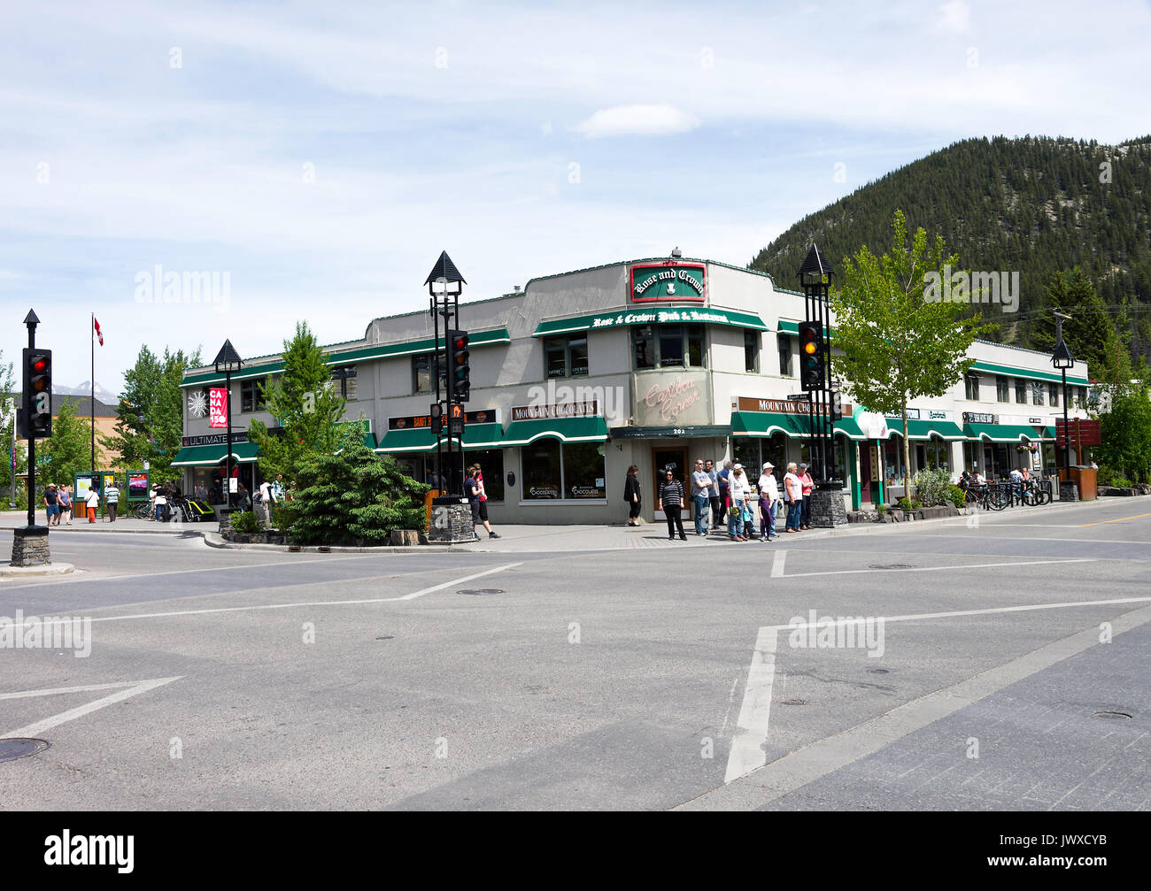 The Beautiful Mountain Town of Banff in the Banff National Park Alberta ...