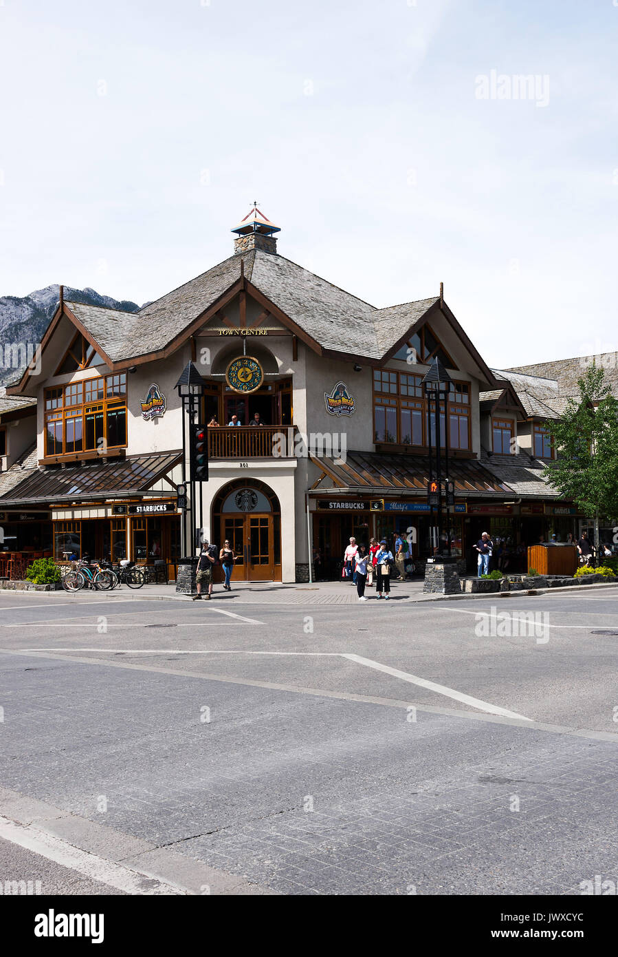 The Beautiful Mountain Town of Banff in the Banff National Park Alberta ...