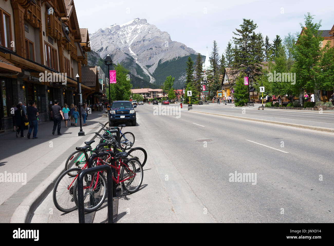 The Beautiful Mountain Town of Banff in the Banff National Park Alberta ...