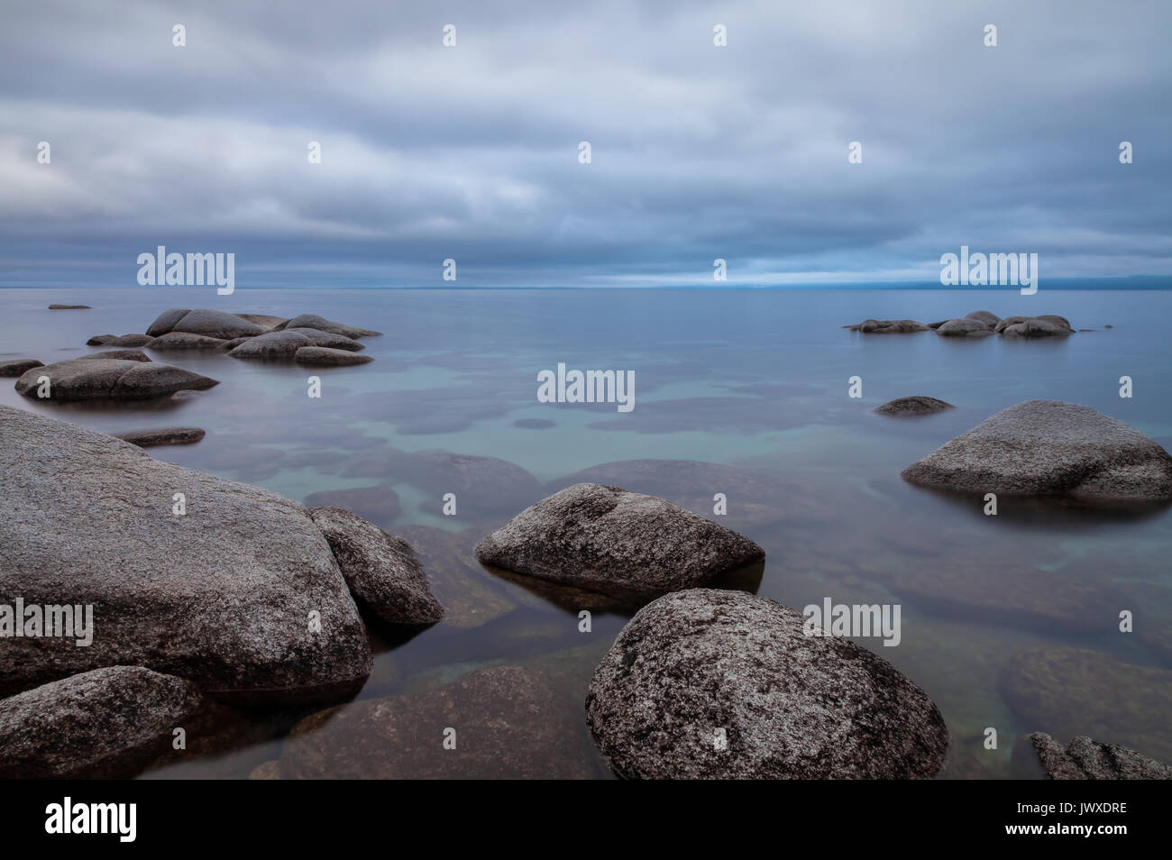 Unique rock formations along the Lake Tahoe shoreline at Lake Tahoe ...