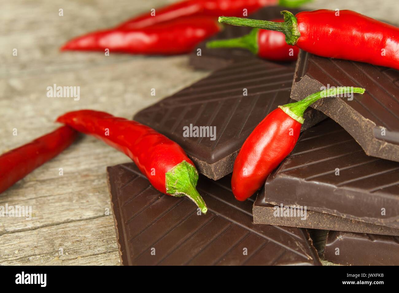 Dark chocolate and red chili peppers. Selling spicy chocolate. Crazy ...