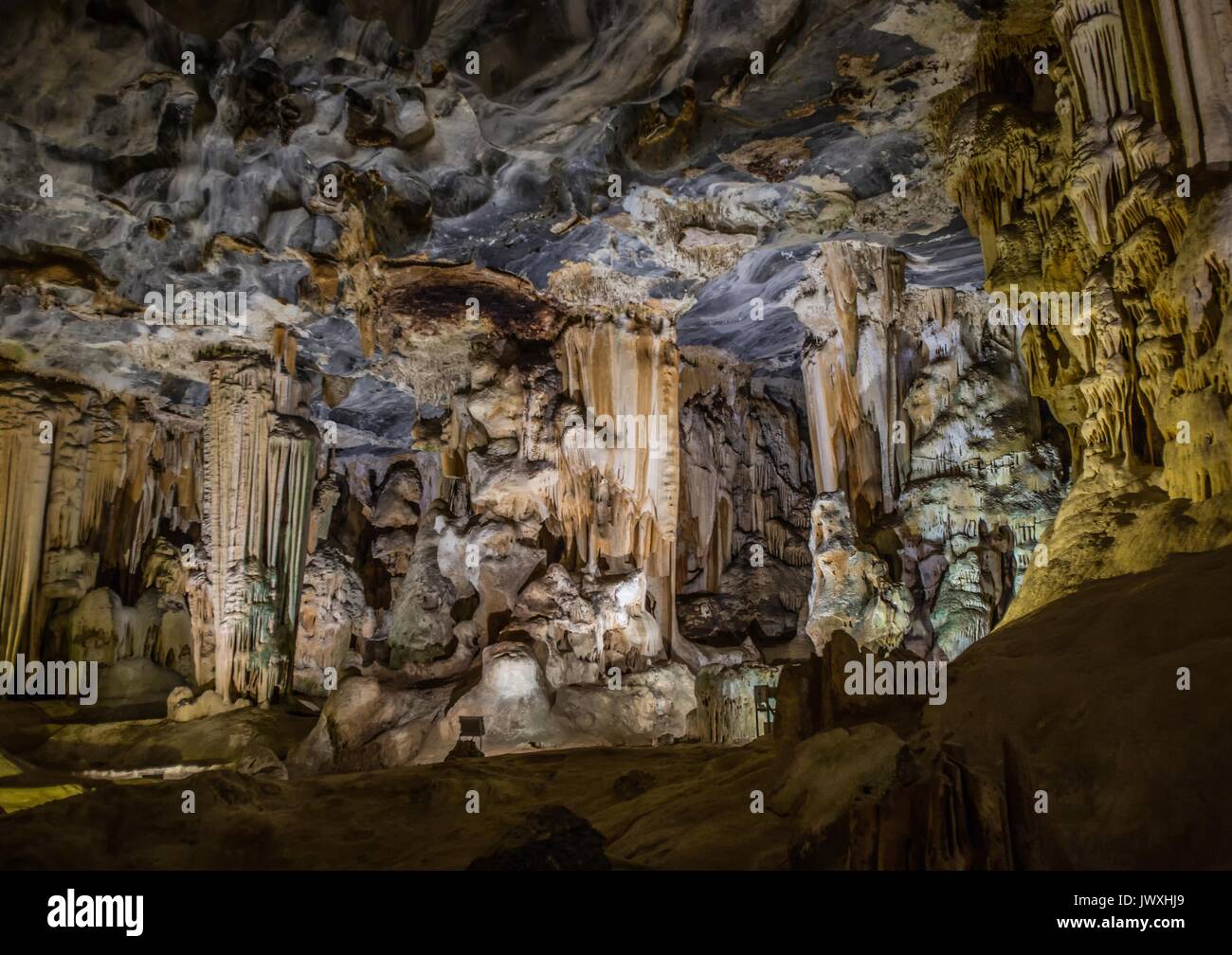Flowstones in the famous Cango Caves in South Africa during summer ...