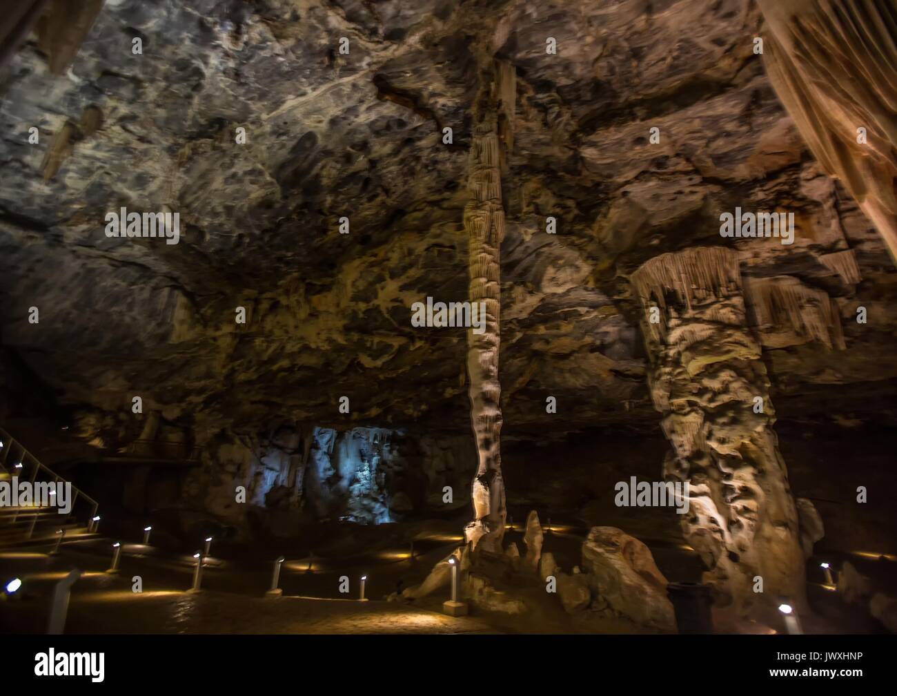 Flowstones in the famous Cango Caves in South Africa during summer ...
